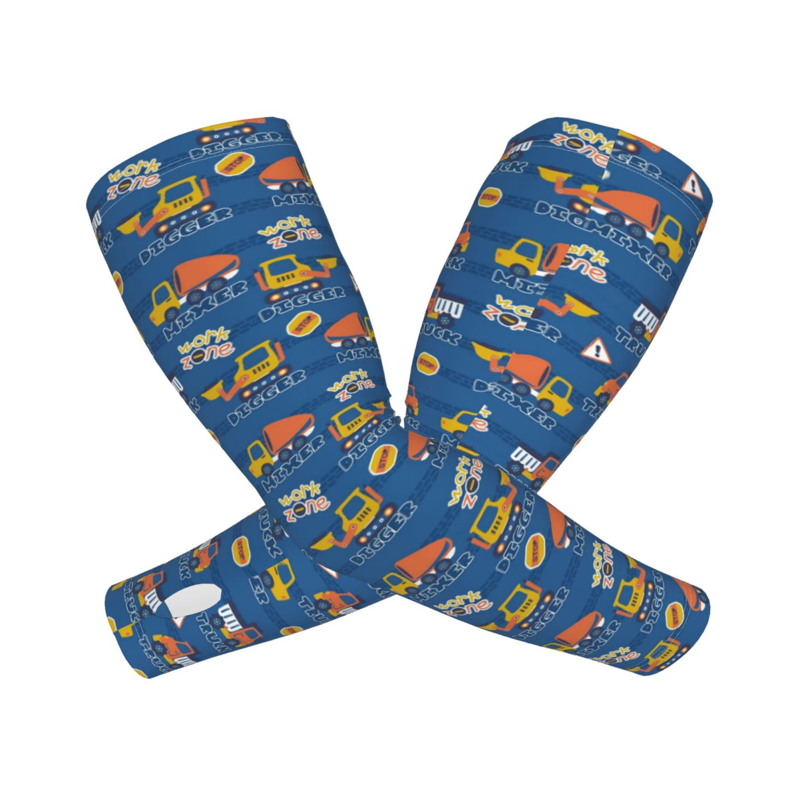 Goofa Construction Vehicles Pattern UV Sun Protection Arm Sleeves, UPF ...
