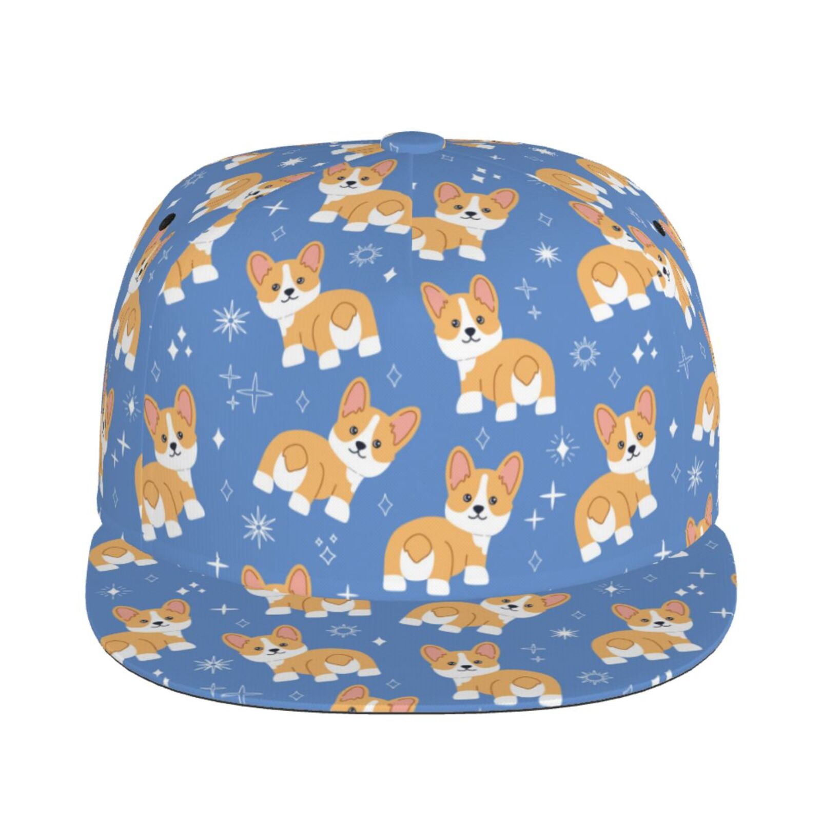 Goofa Corgi Printed Men's Baseball Cap,Straight Brim Hat,Golf Dad Hat ...