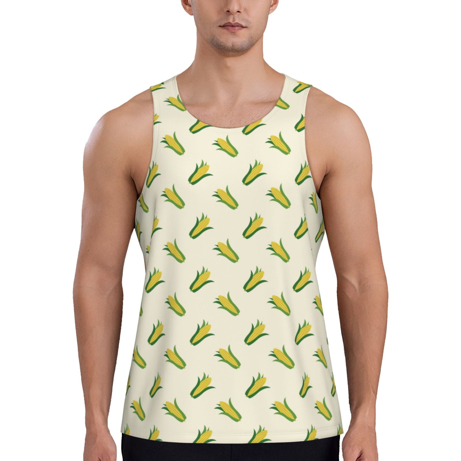 Goofa Corn Pattern Men's Workout Tank Top Slim-Fit Tank Quick Dry Fit ...