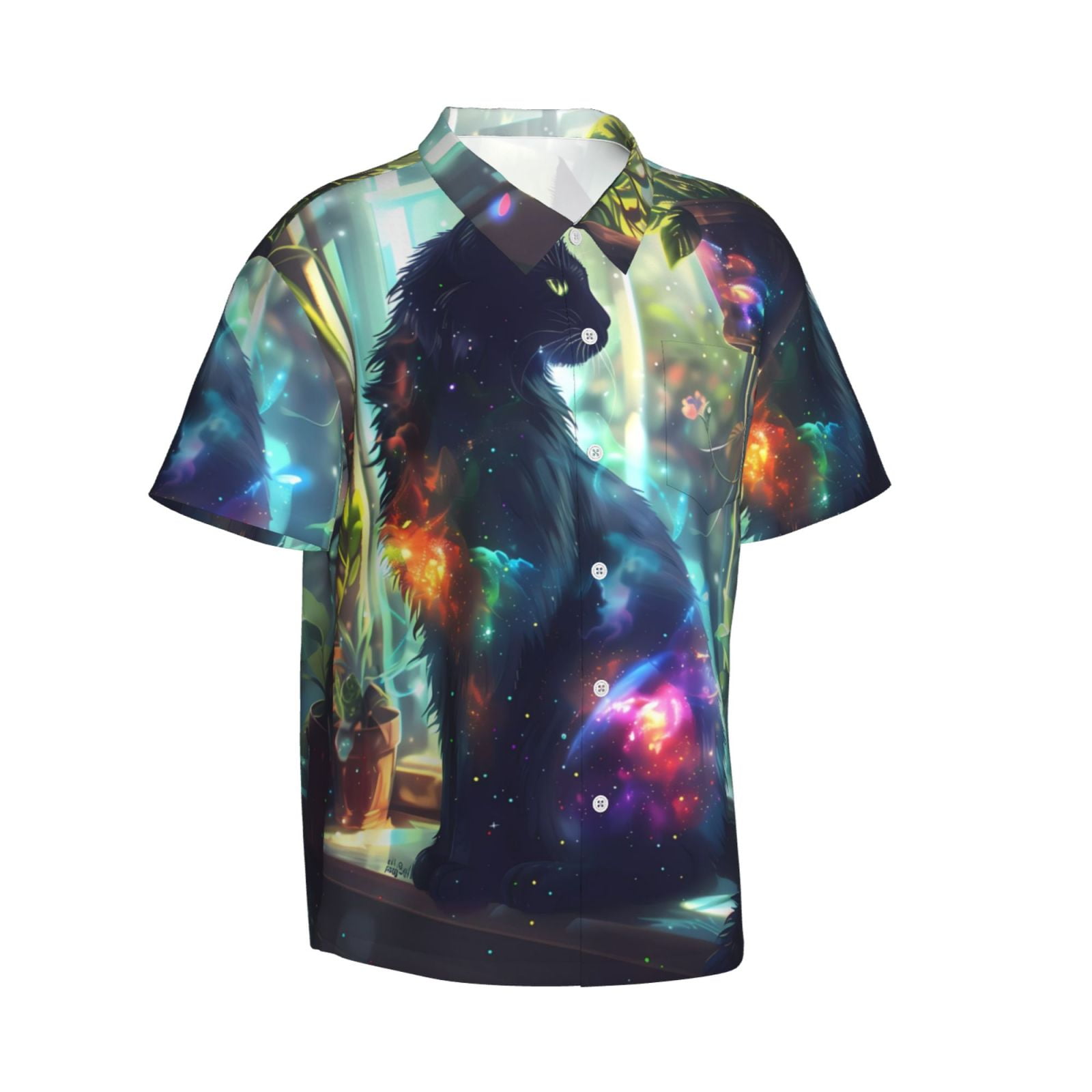 Goofa Cosmic Cat In Window Hawaiian Shirt for Men, Unisex Summer Beach ...