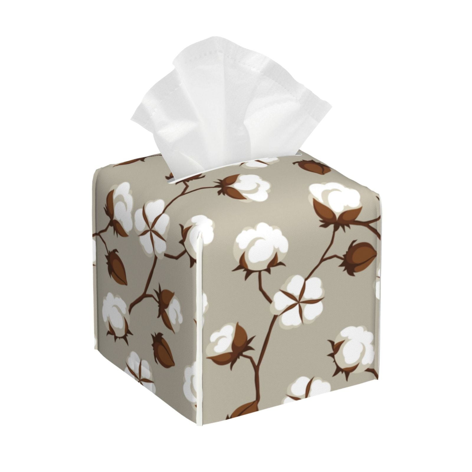 Goofa Cotton Tree Tissue Box Cover PVC Leather Tissue Holder Square ...