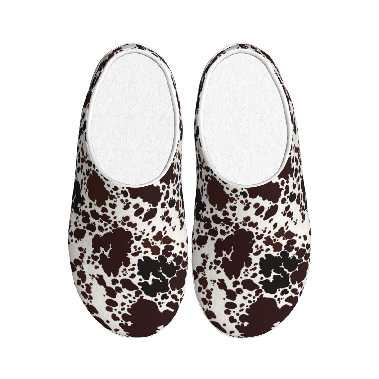 Goofa Cow Skin Print Womens Mens Cotton Lightweight House Slippers ...