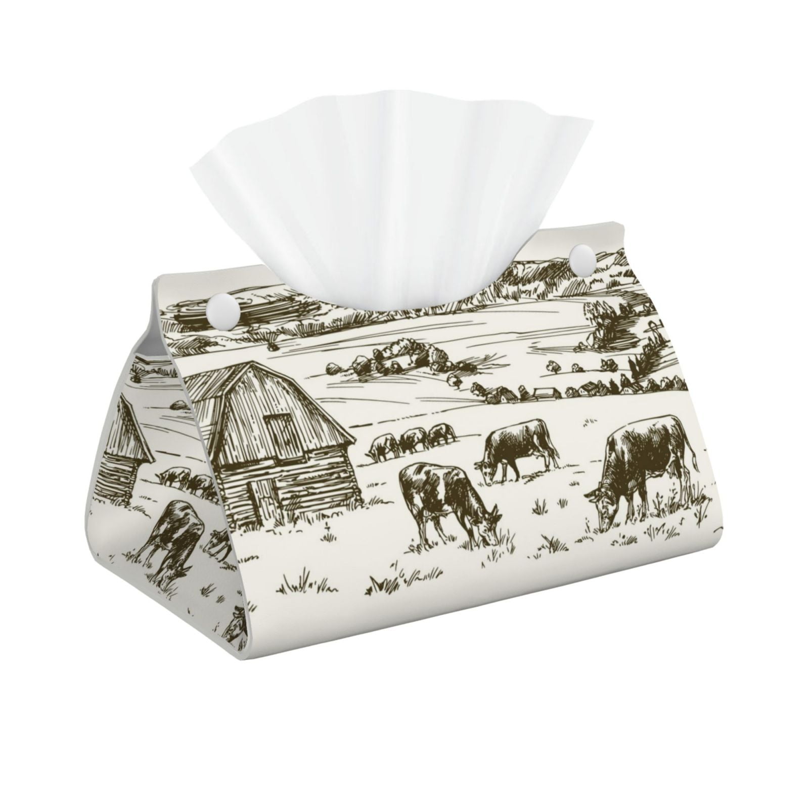Goofa Cows Grazing On The Meadow 1 Pattern Triangle Square Tissue Box ...