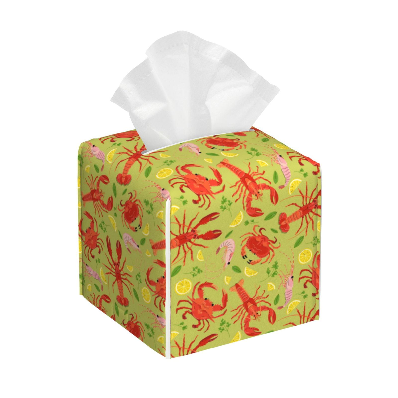 Goofa Crab Lobster Tissue Box Cover PVC Leather Tissue Holder Square ...