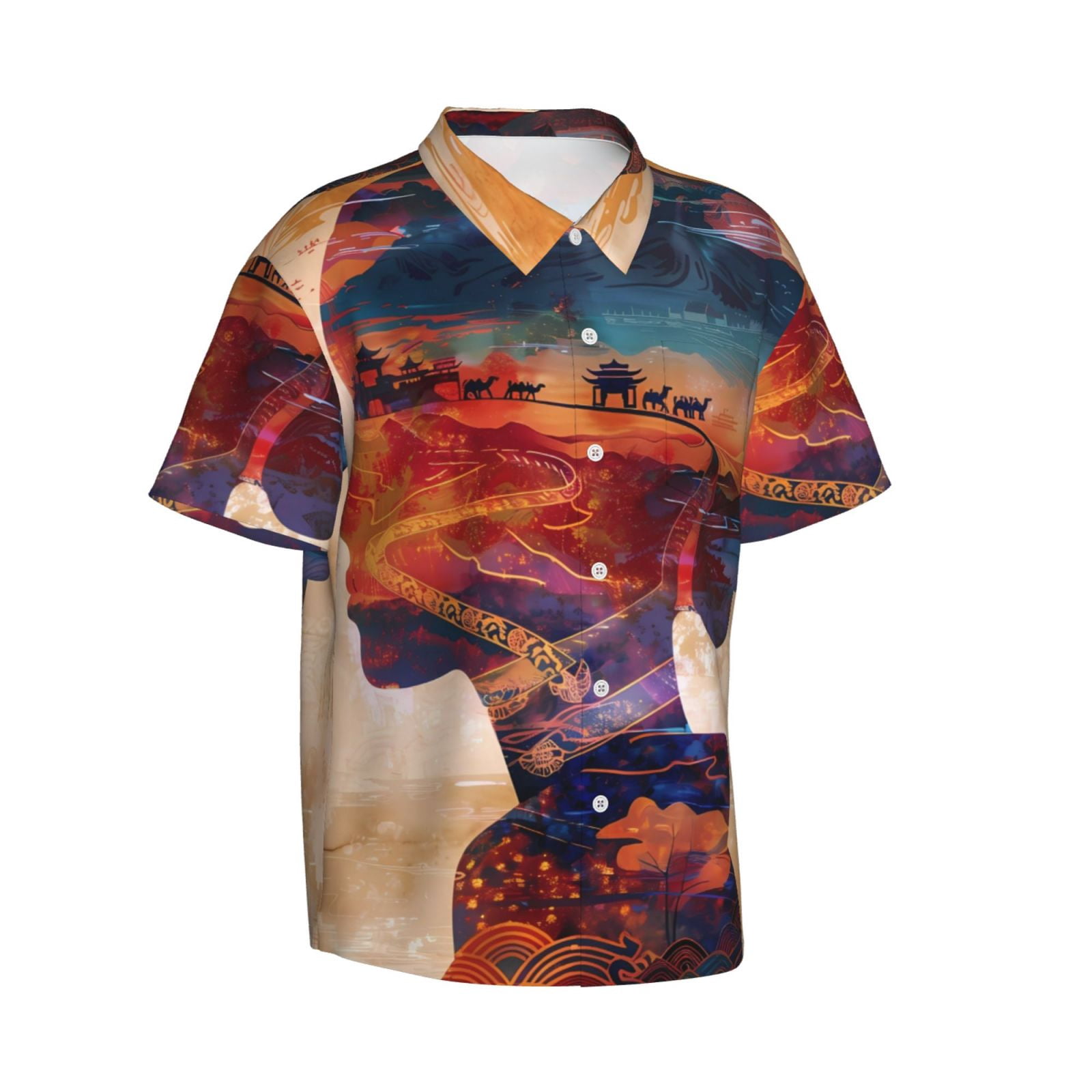 Goofa Cultural Silhouette Journey Hawaiian Shirt for Men, Unisex Summer ...
