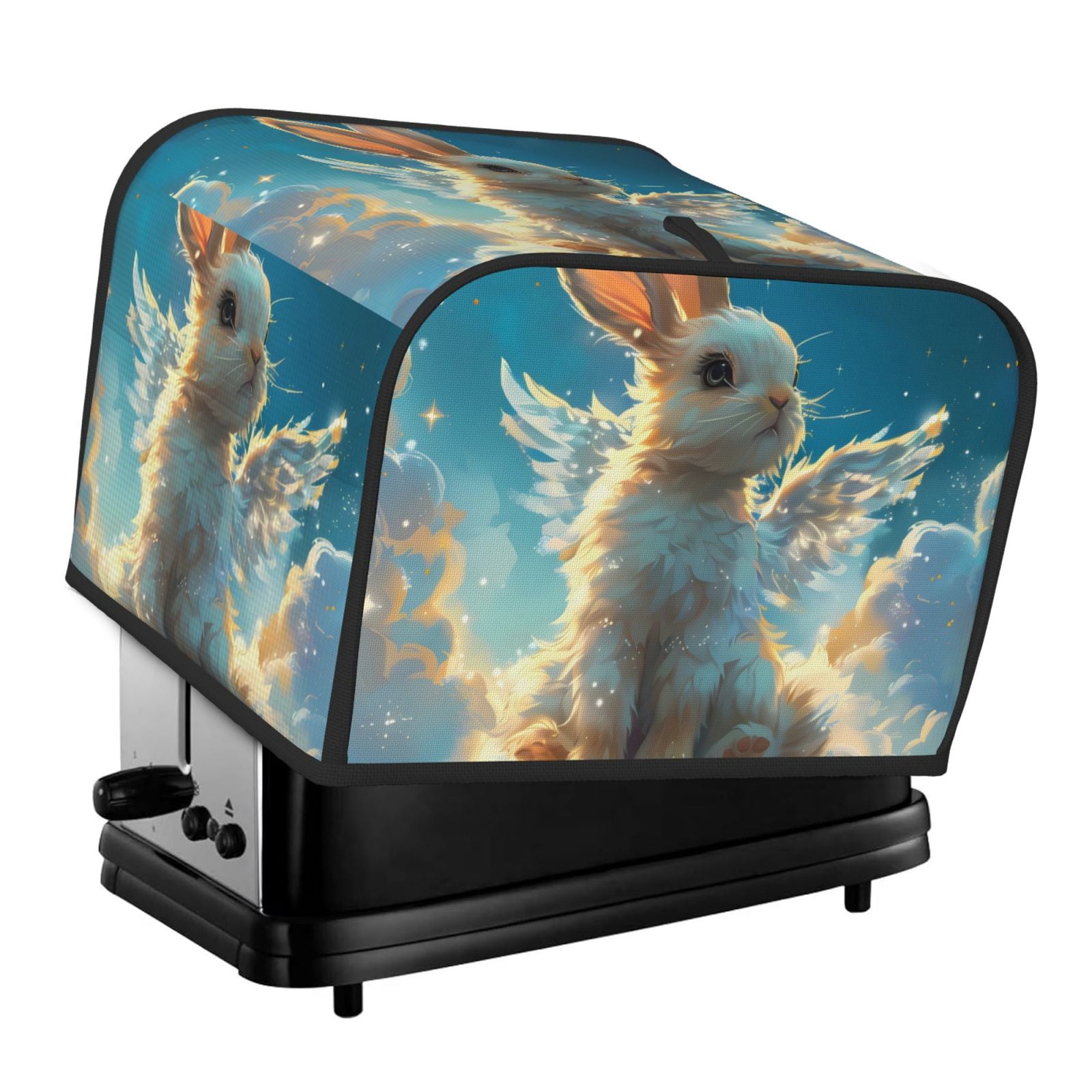 Goofa Cute Angel Winged Rabbit Print Toaster Cover 4 Slice, Four Slice ...