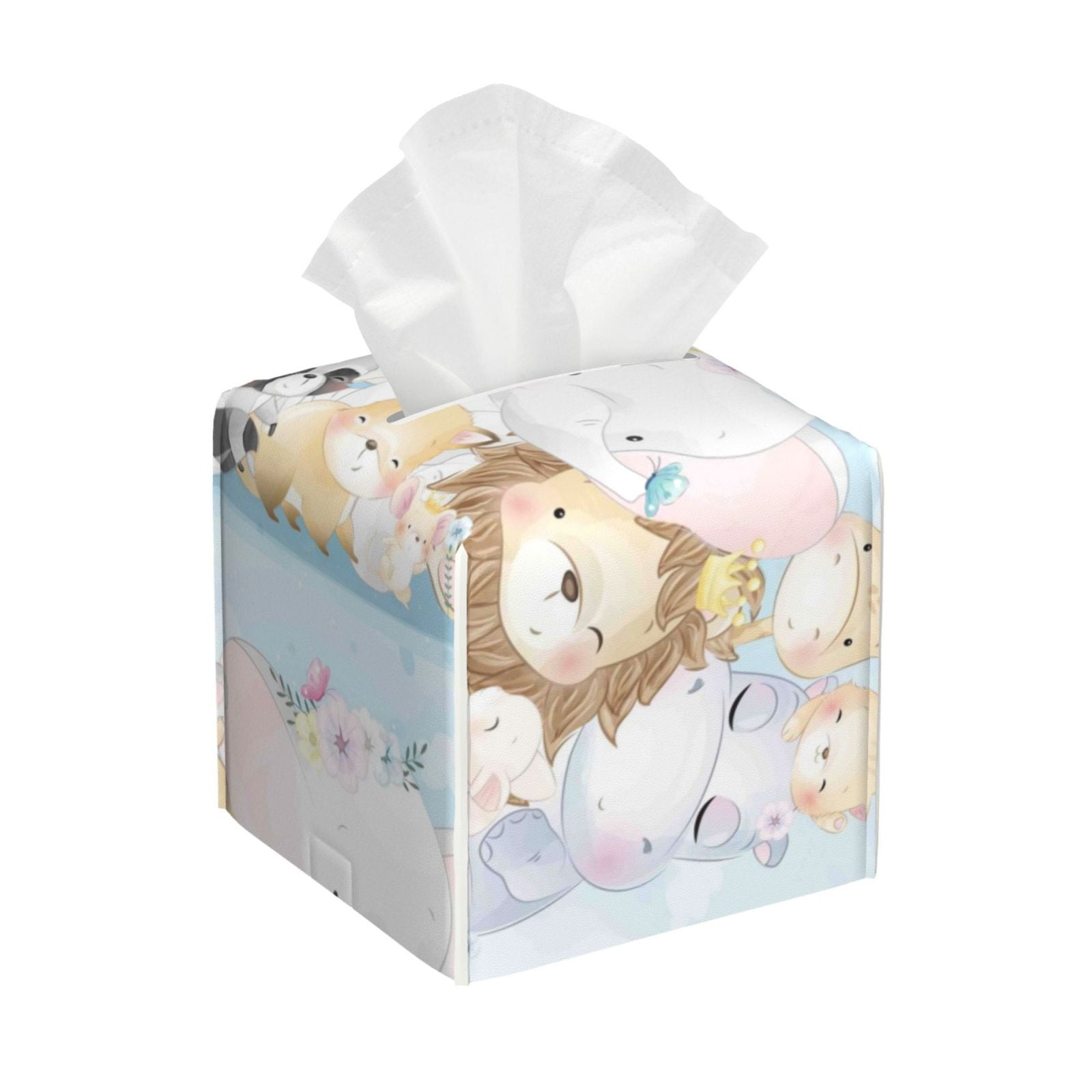 Goofa Cute Animals Tissue Box Cover PVC Leather Tissue Holder Square ...