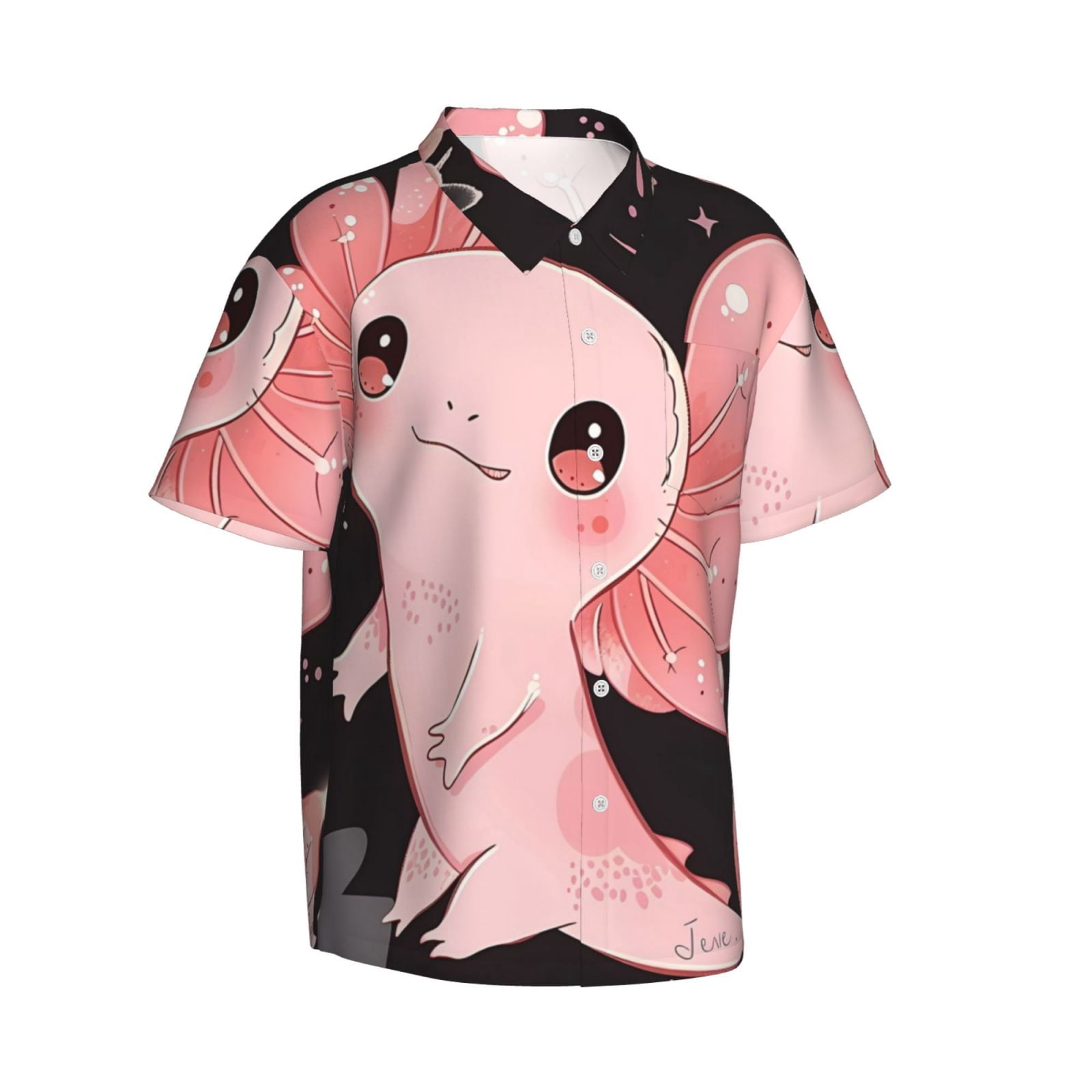 Goofa Cute Axolotl Sakura Blossoms A Hawaiian Shirt for Men, Unisex ...