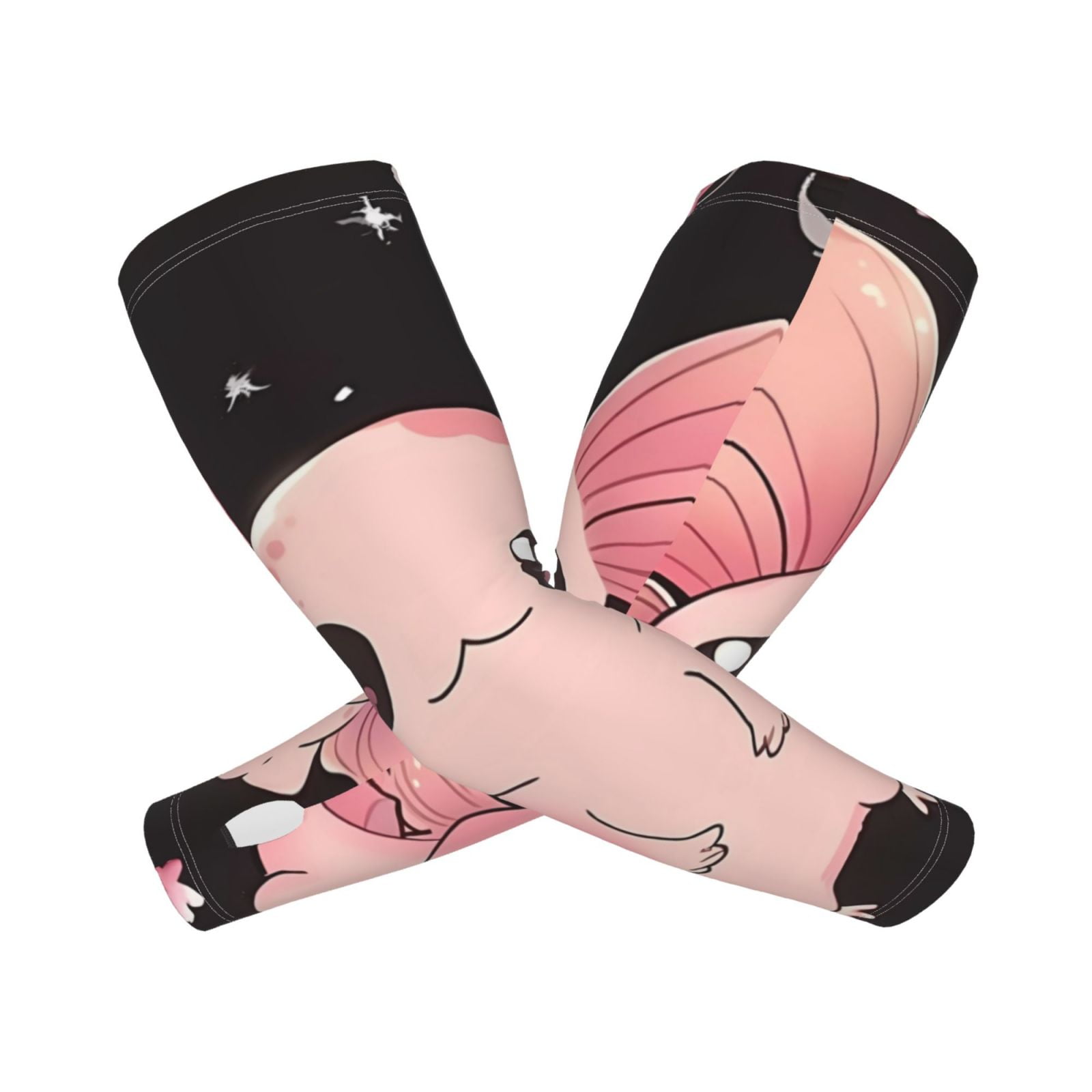Goofa Cute Axolotl Sakura Blossoms B Pattern UV Sun Protection Arm ...