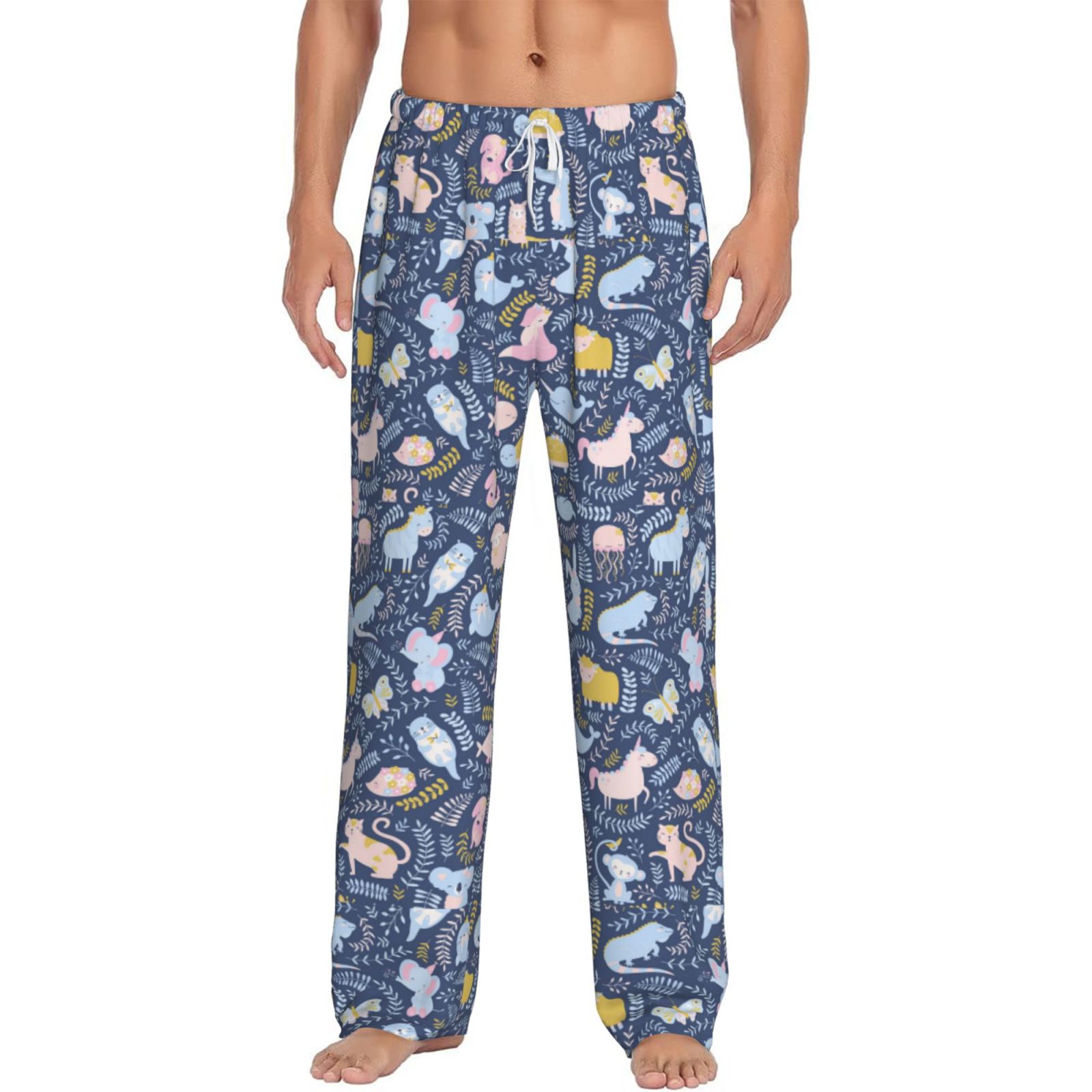 Goofa Cute Baby Animals Pattern Printed Soft Pajama Pants for Men, Wide ...