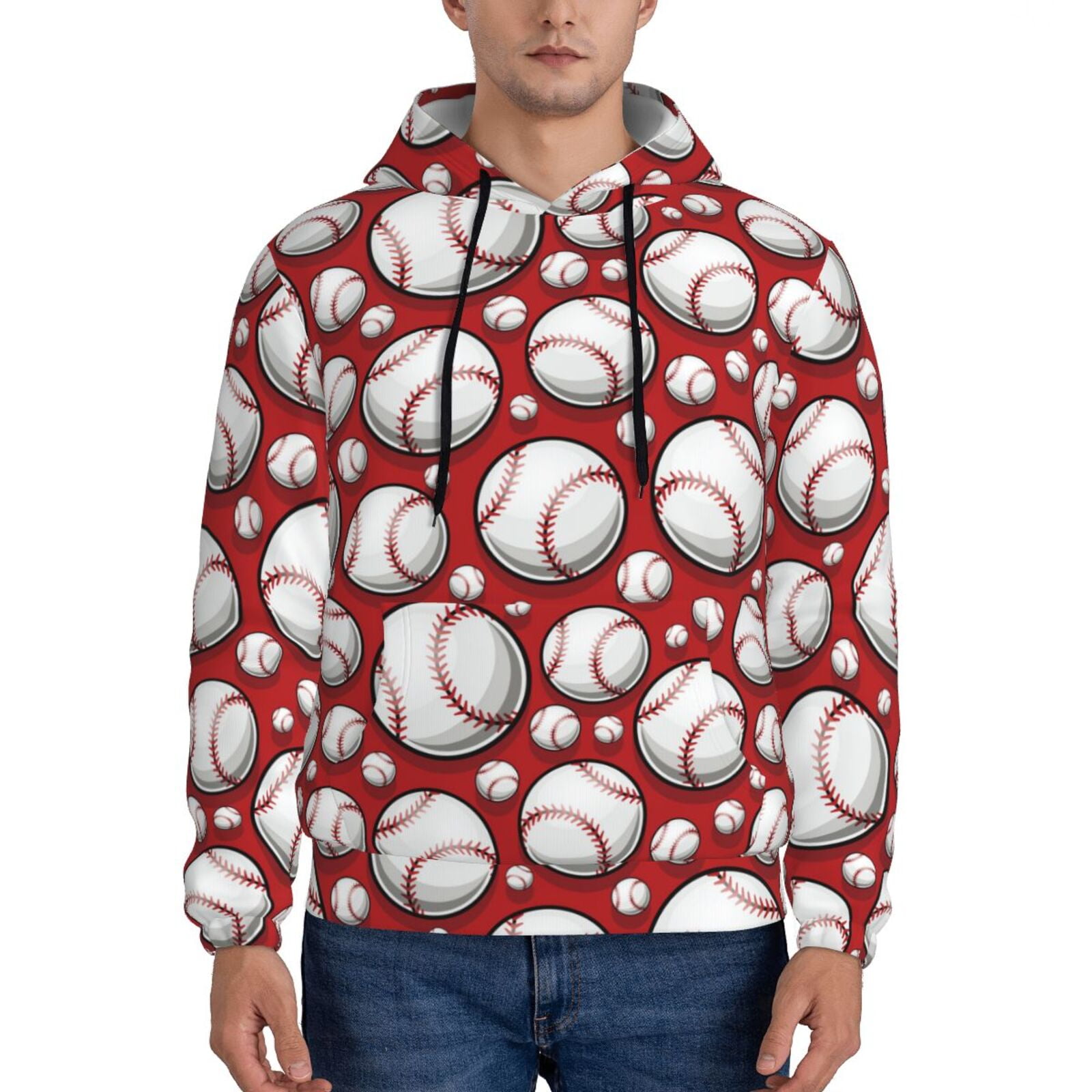 Goofa Cute Baseball for Men's Hooded Sweatshirt - Lightweight Pullover ...