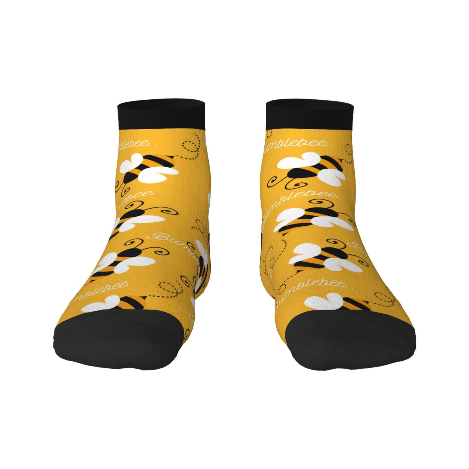 Goofa Cute Bee Butterfly Yelllow Pattern Non Slip Socks with Grips for ...