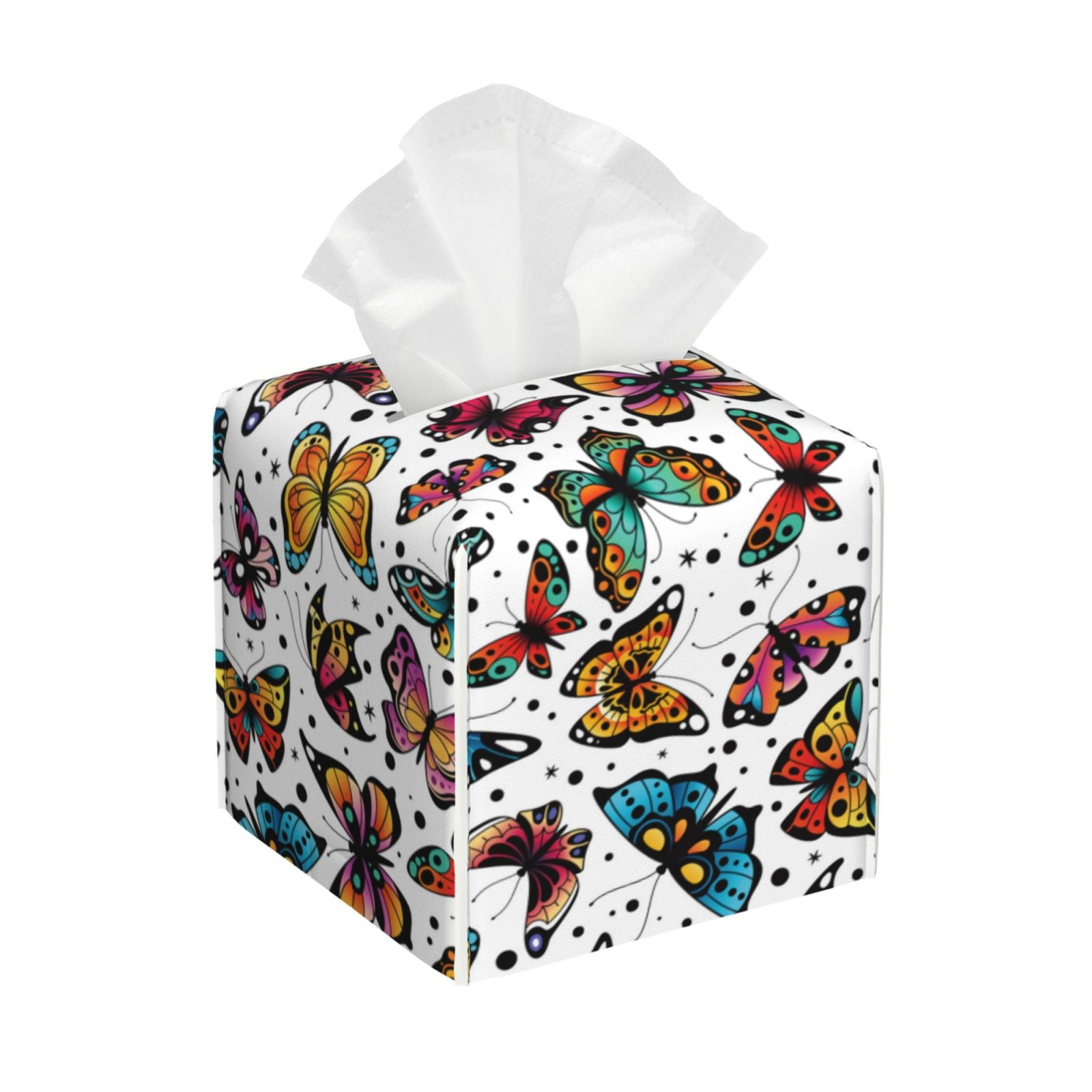 Goofa Cute Butterfly Tissue Box Cover PVC Leather Tissue Holder Square ...