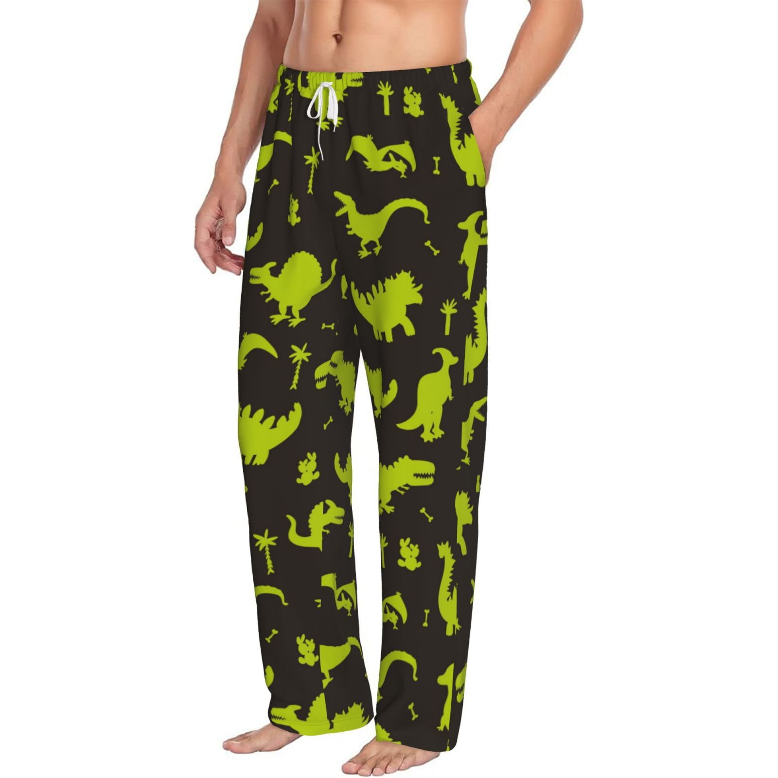 Goofa Cute Cartoon Dinosaurs Printed Soft Pajama Pants for Men, Wide ...