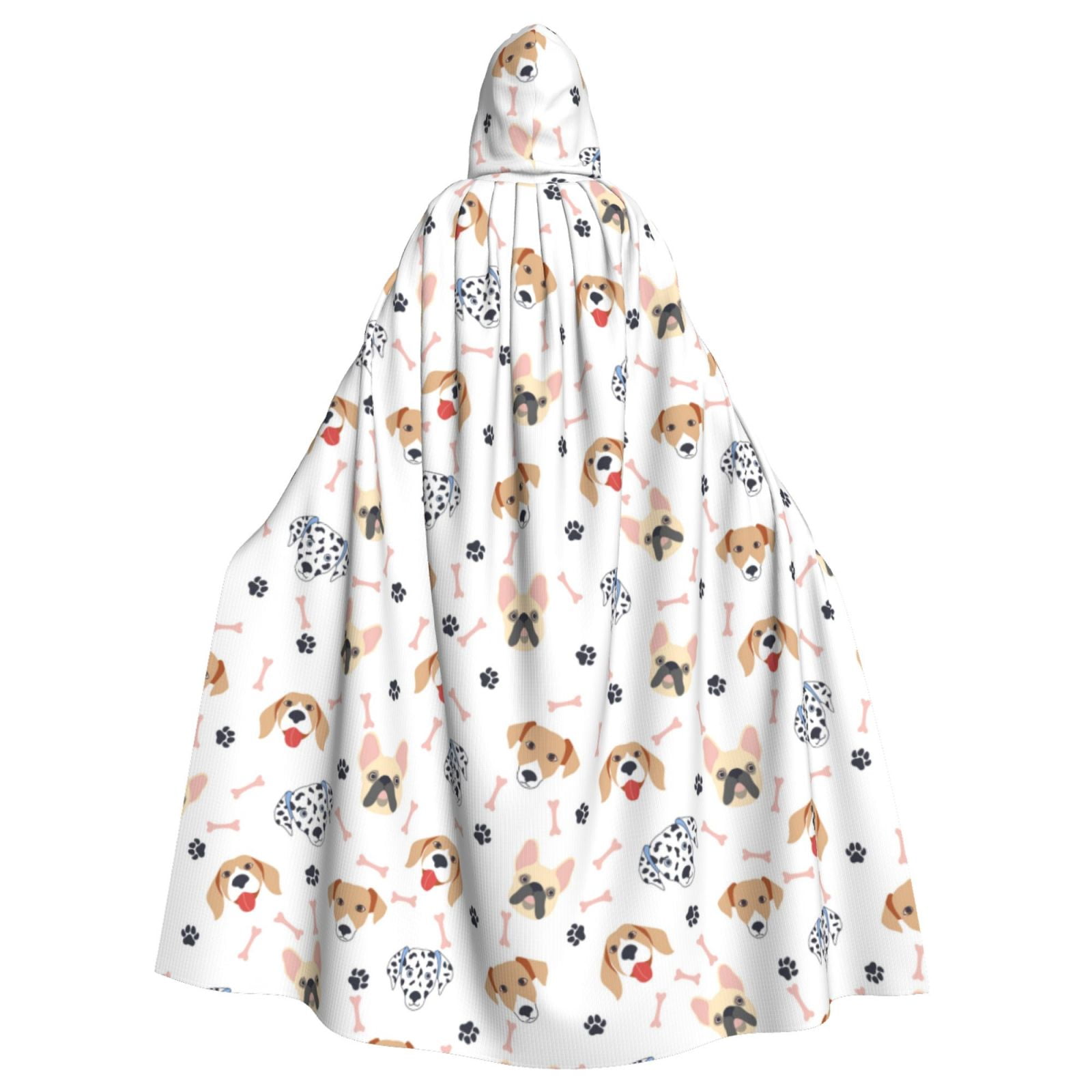 Goofa Cute Cartoon Dogs Pattern Hooded Cloak, Halloween Costume Cloak ...
