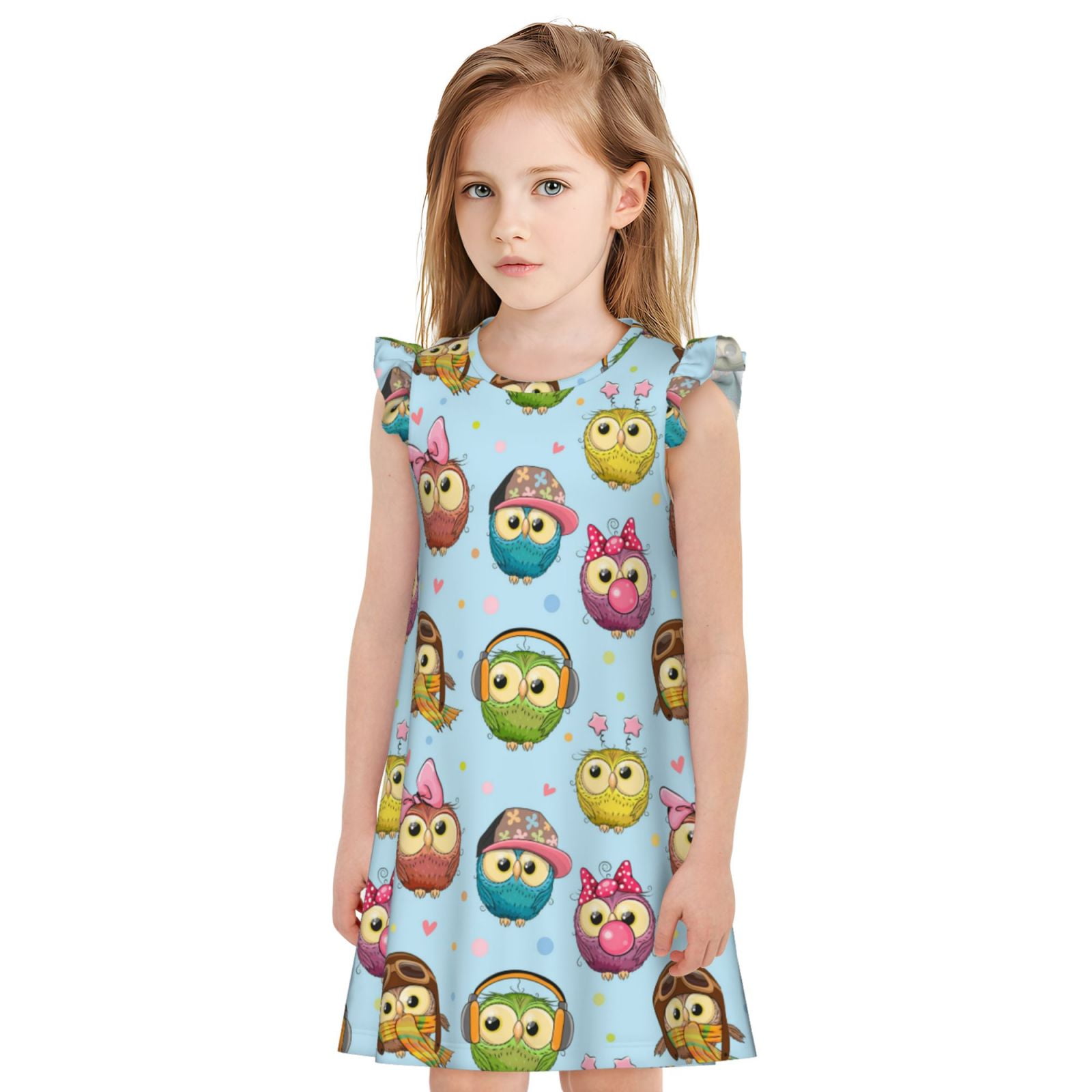 Goofa Cute Cartoon Owls 3 Pattern Sweet & Sassy Girls' Nightgowns ...
