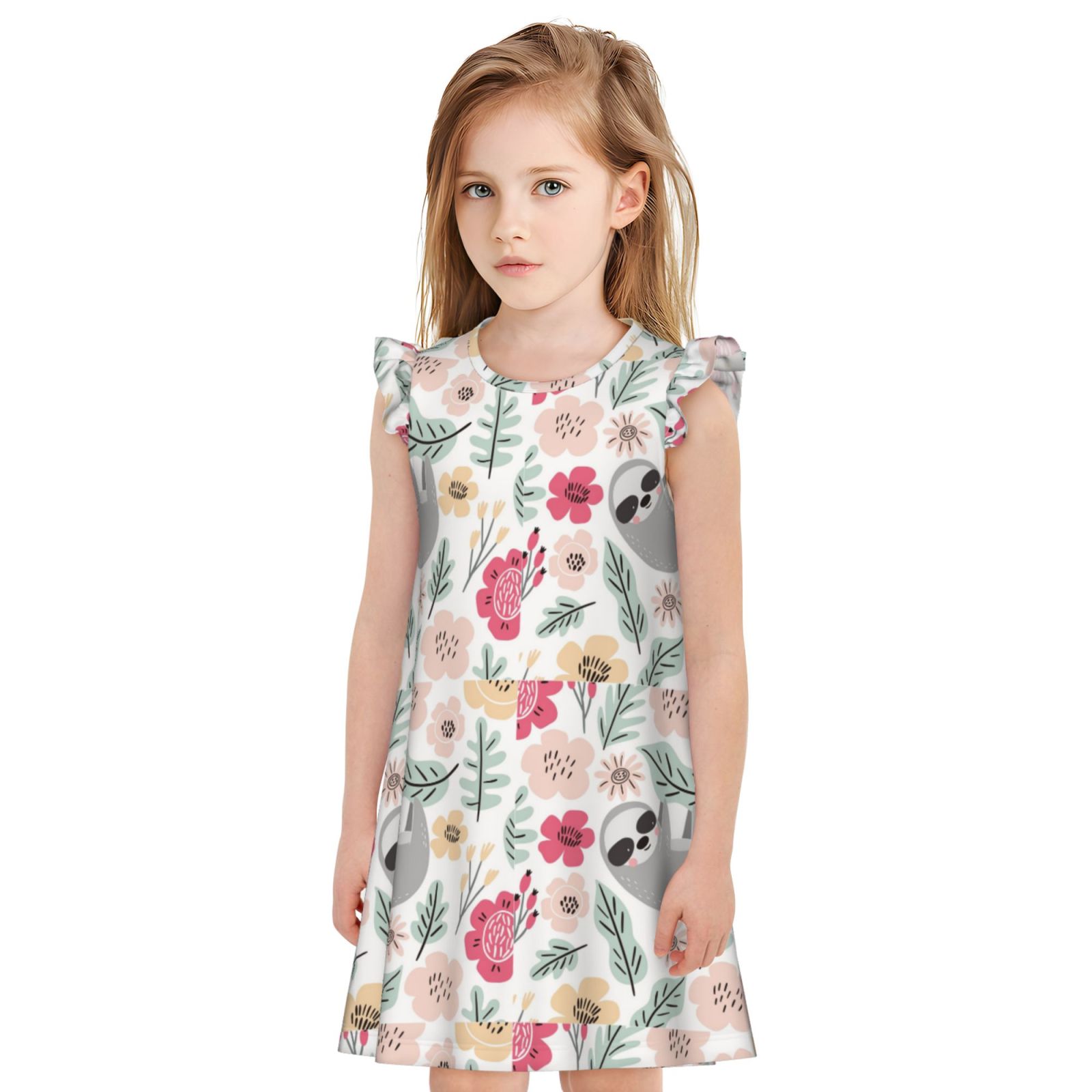 Goofa Cute Cartoon Sloth Pattern Sweet & Sassy Girls' Nightgowns ...