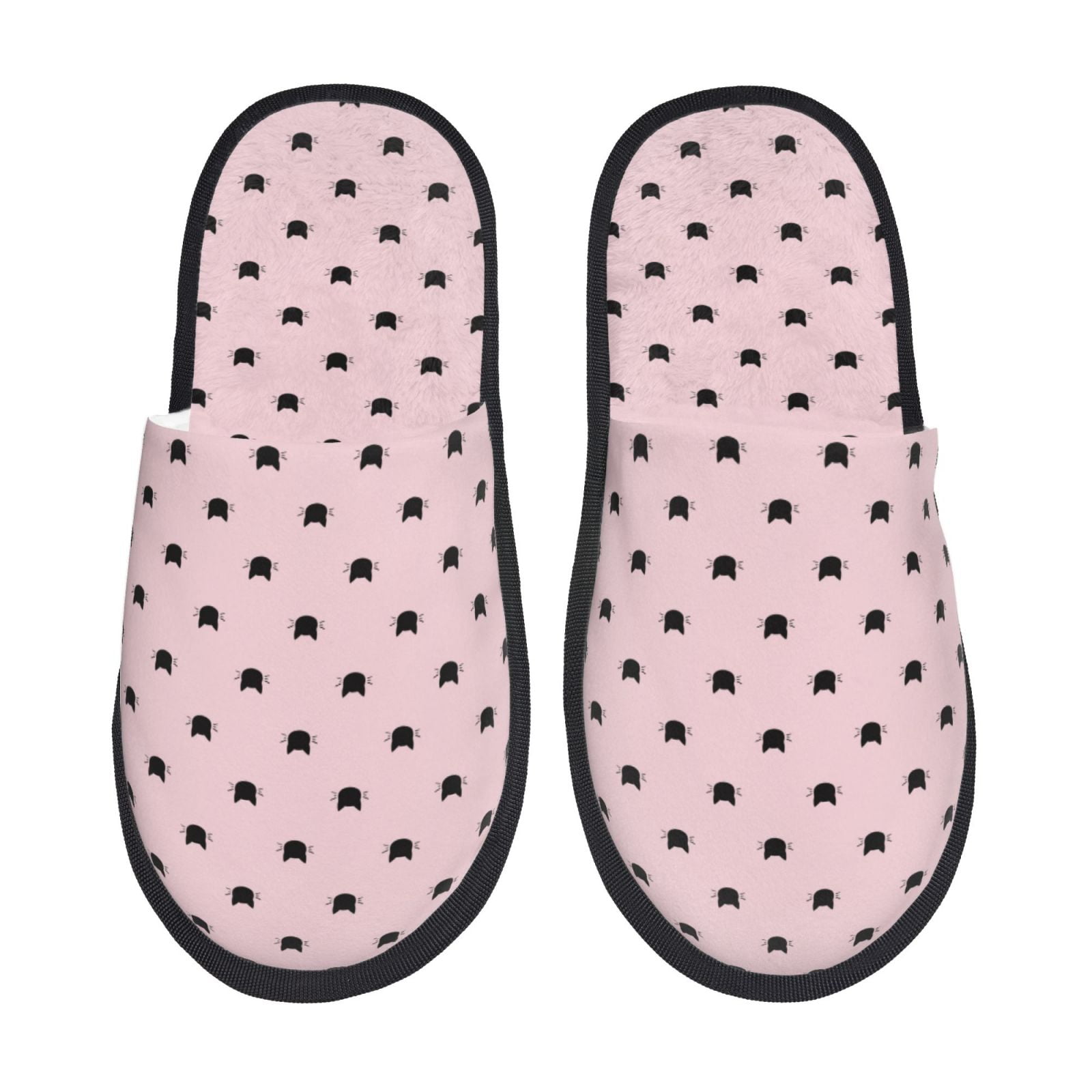 Goofa Cute Cat Pattern Plush Furry Slippers for Men & Women, Cozy ...