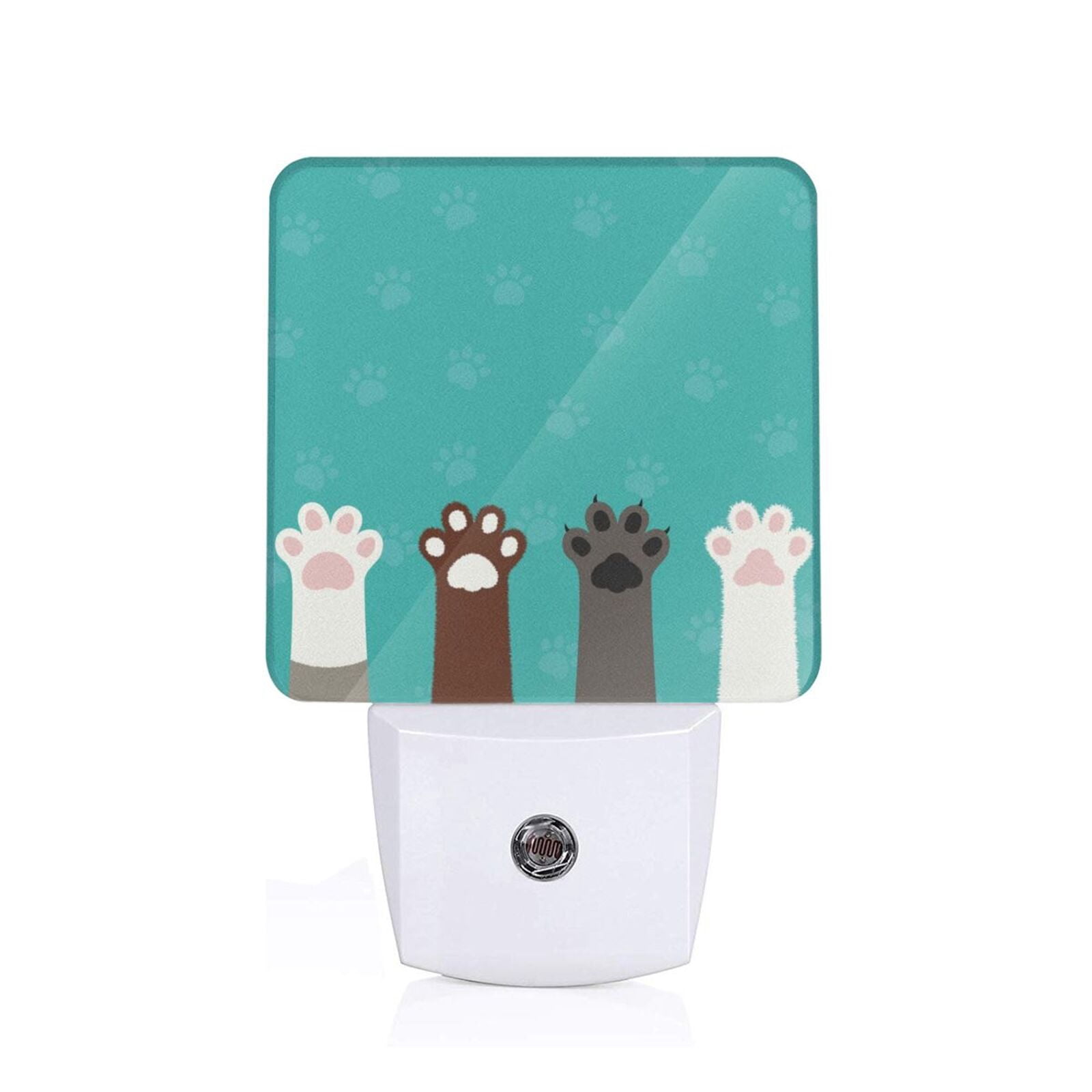 Goofa Cute Cat Paw And Dog Night Light, Plug-in, Dusk to Dawn Sensor ...