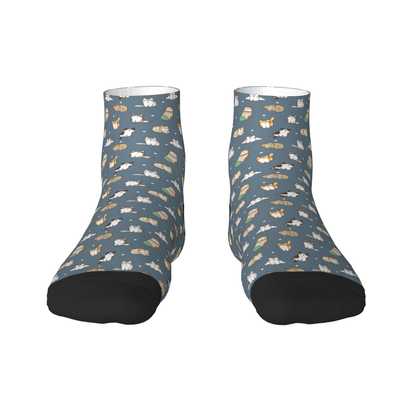 Goofa Cute Cats And Dogs Pattern Non Slip Socks with Grips for Elderly ...