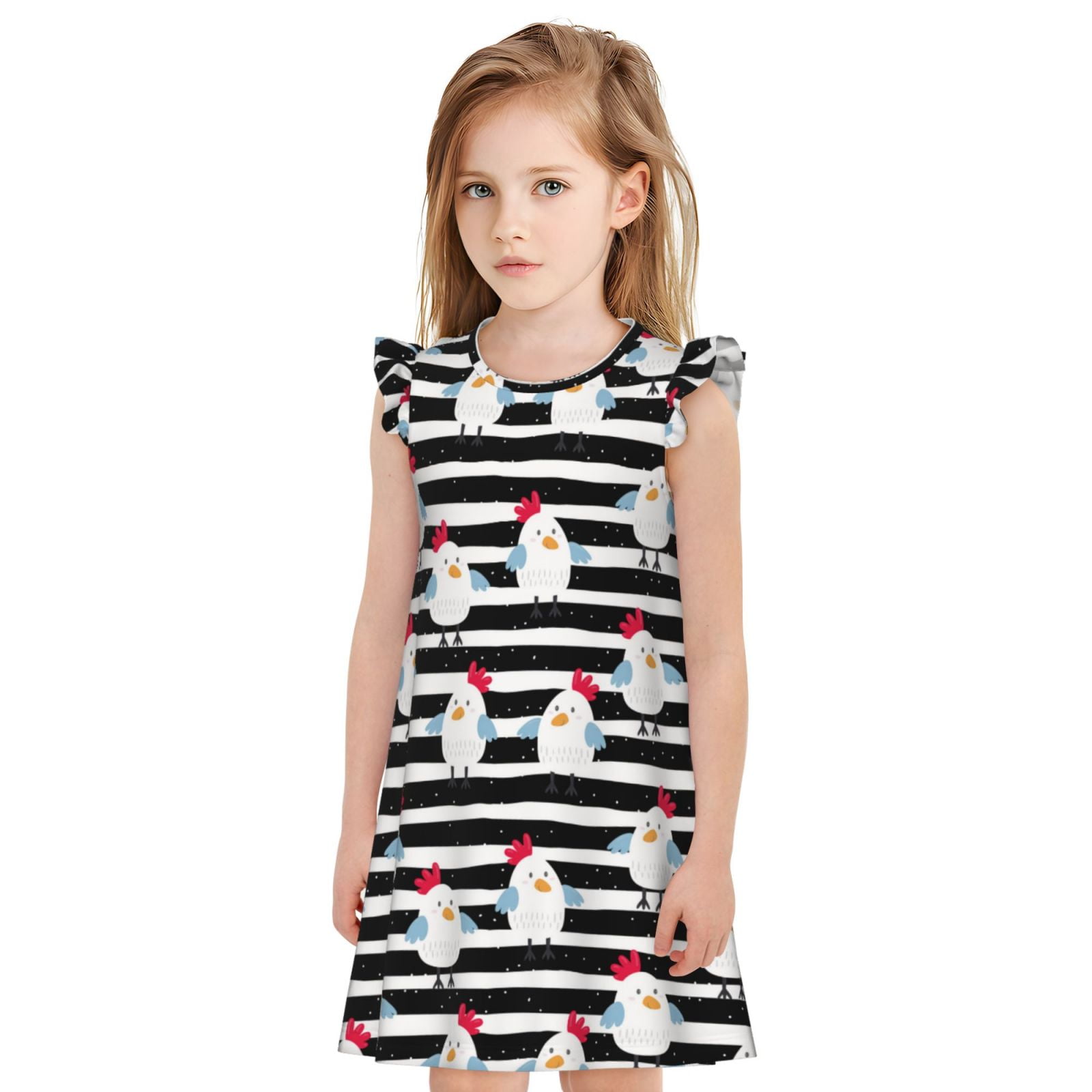 Goofa Cute Chicken Pattern Sweet & Sassy Girls' Nightgowns - Short ...