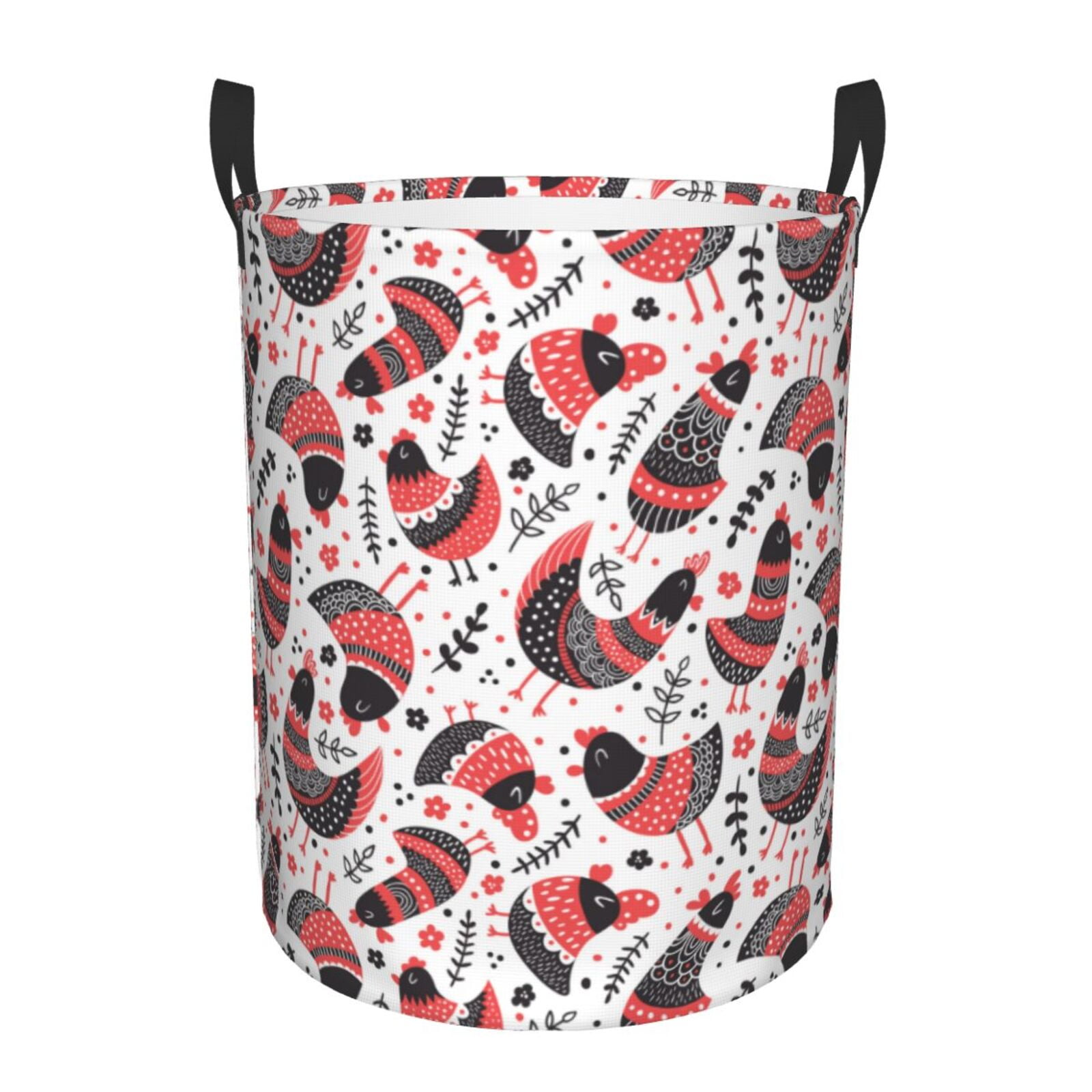 Goofa Cute Chickens Printed Circular Hamper,Laundry Basket with Handles ...