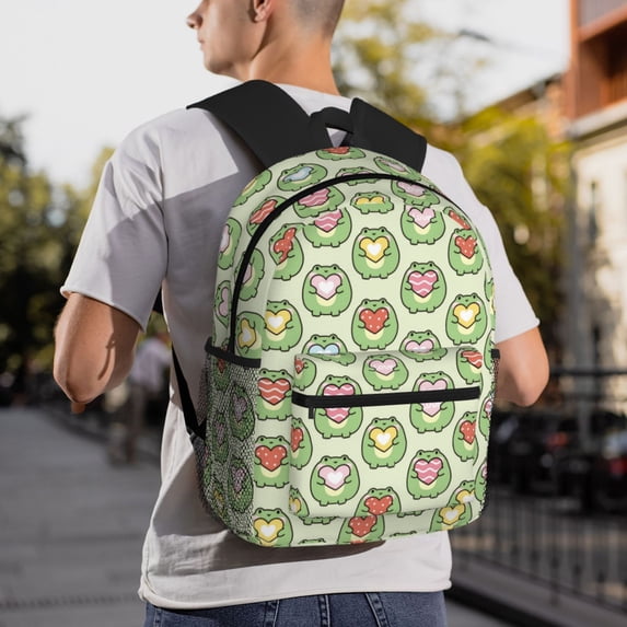Goofa Cute Chubby Frog Print Casual Backpack for Women Men,Waterproof ...