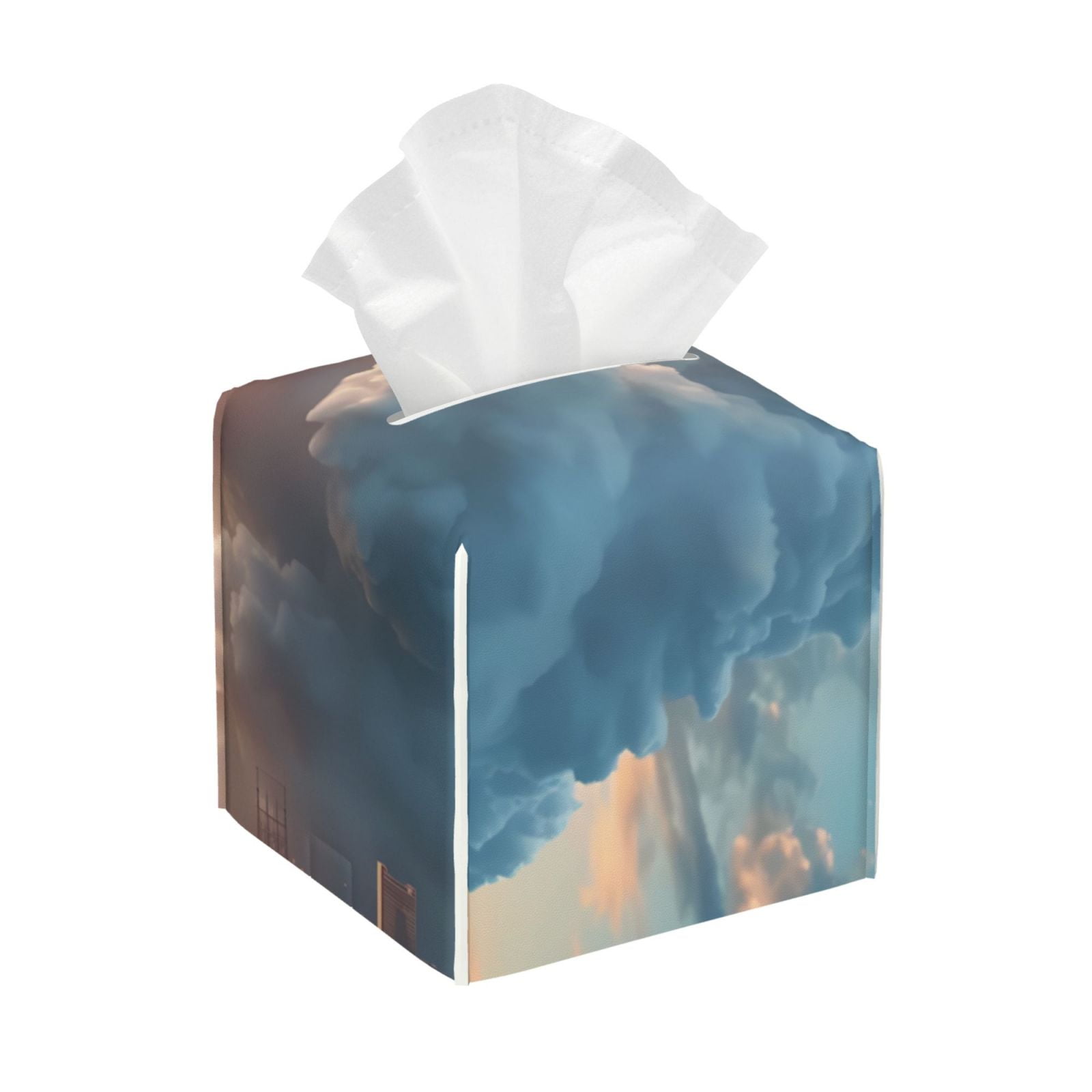 Goofa Cute Cloud Cat Tissue Box Cover PVC Leather Tissue Holder Square ...