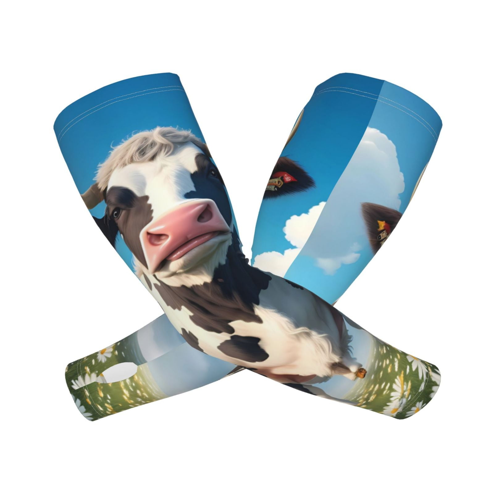 Goofa Cute Daisy Cow A Pattern UV Sun Protection Arm Sleeves, UPF 50 ...