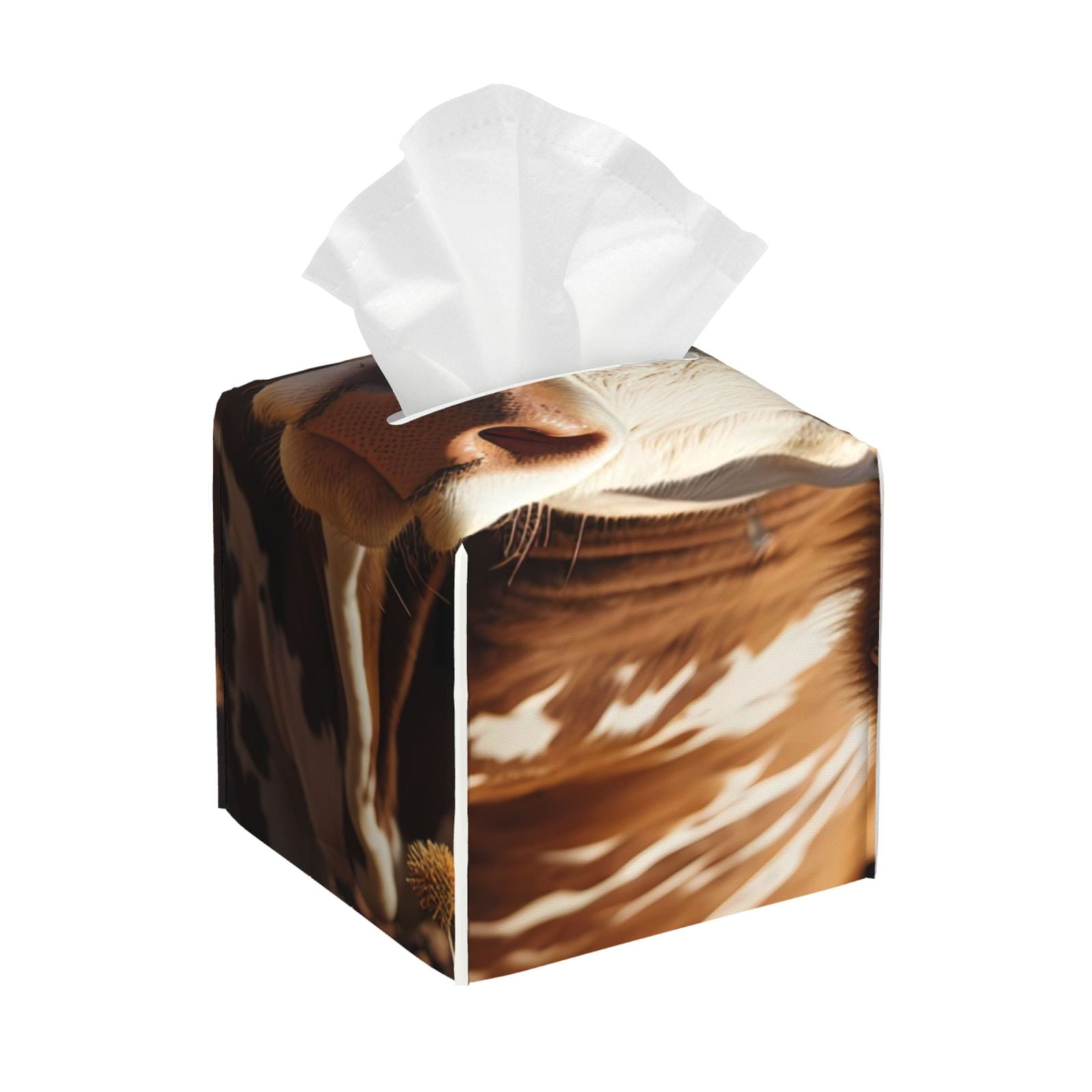 Goofa Cute Daisy Cow Tissue Box Cover PVC Leather Tissue Holder Square ...