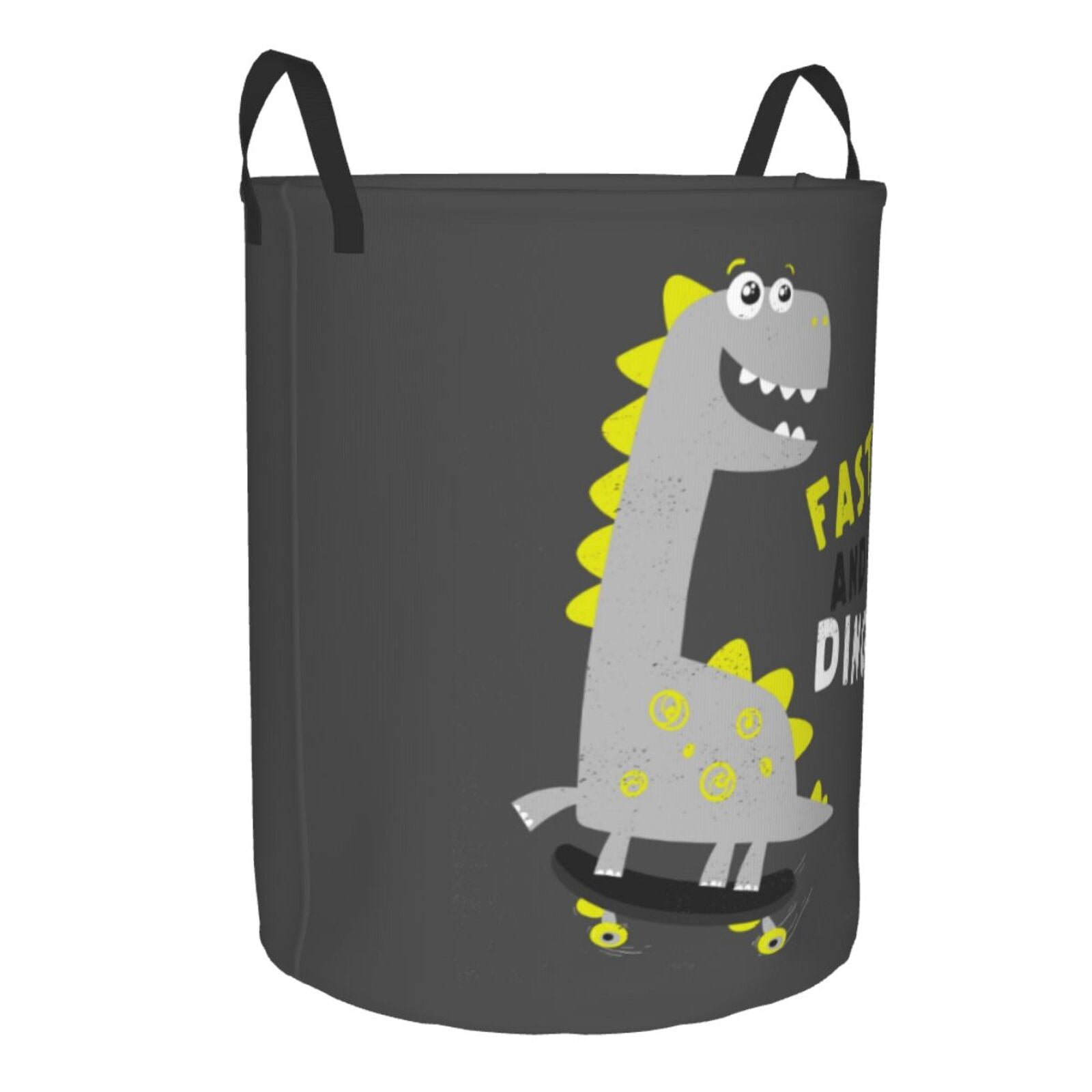 Goofa Cute Dinosaur Printed Circular Hamper,Laundry Basket with Handles ...