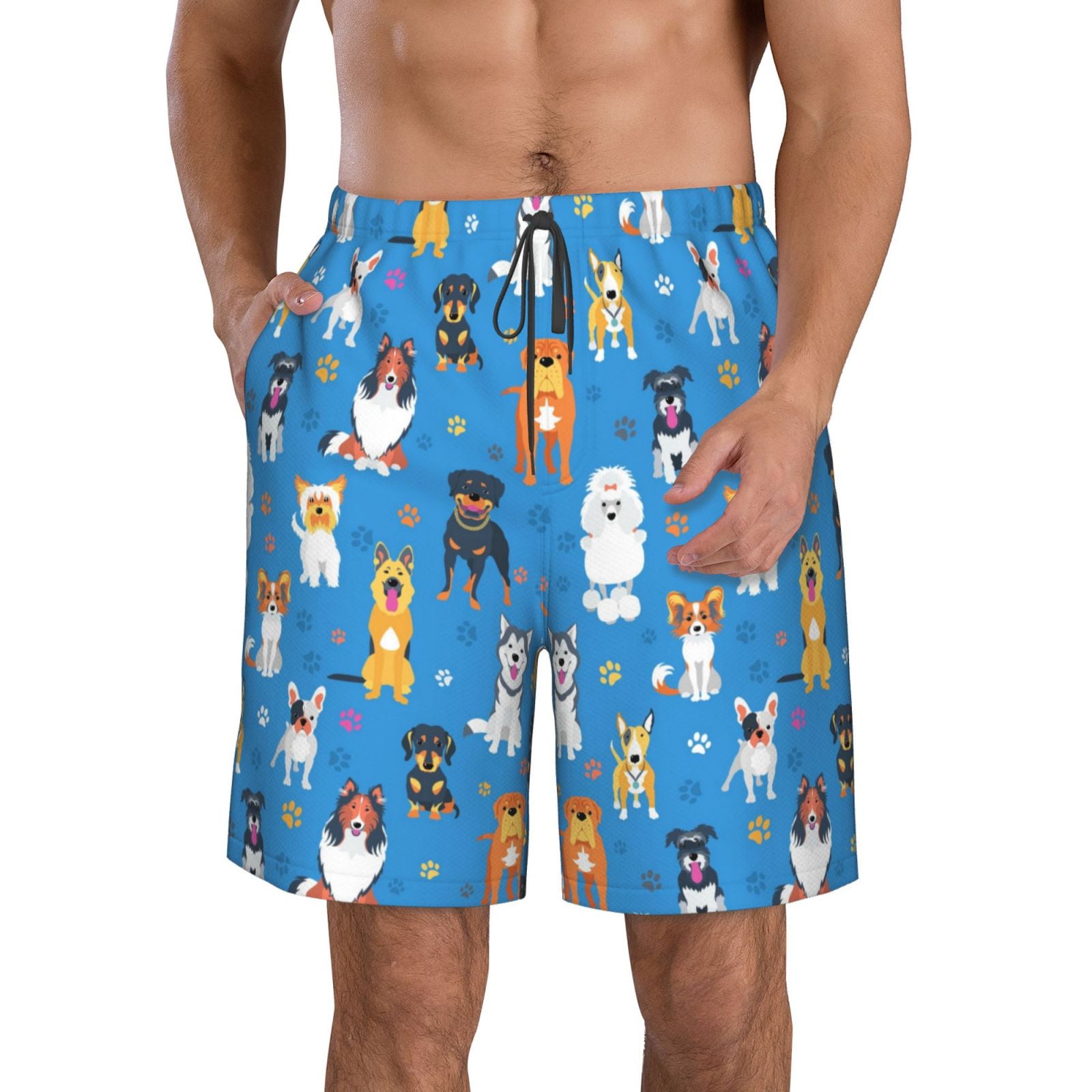 Goofa Cute Dogs Printed Mens Swim Trunks Summer Quick Dry Short Beach ...