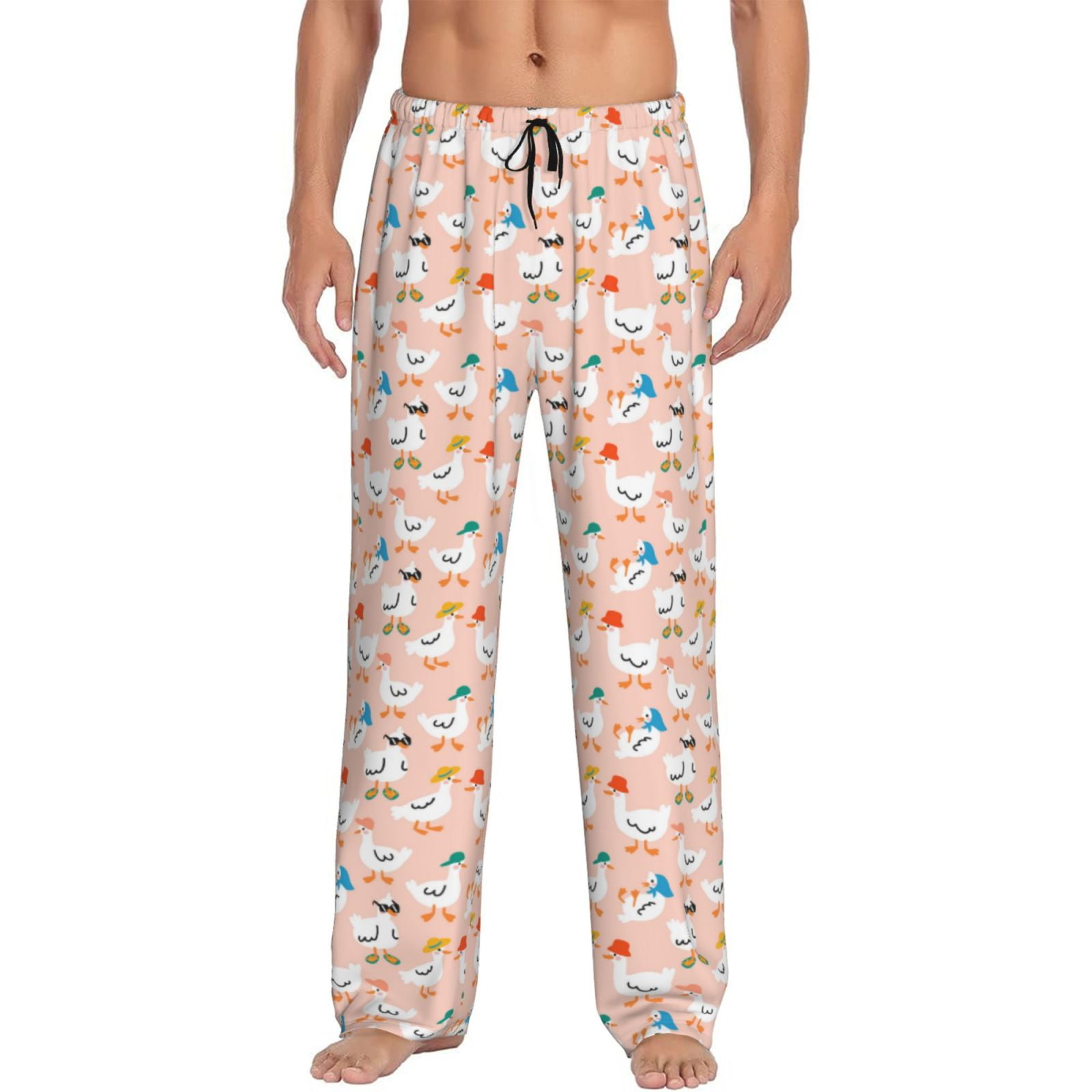 Goofa Cute Ducks In Hats Pattern Printed Soft Pajama Pants for Men ...