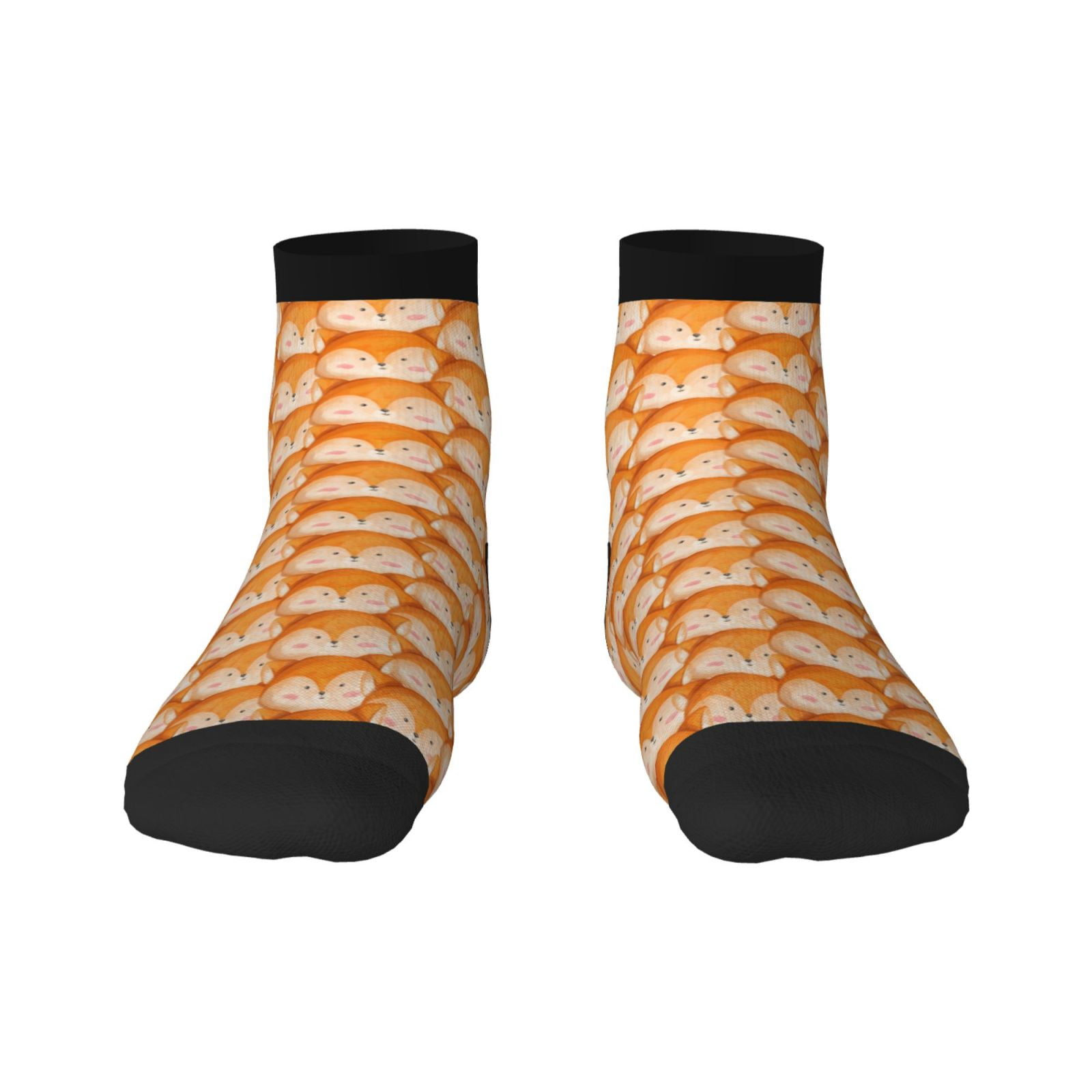 Goofa Cute Fox Faces Pattern Pattern Non Slip Socks with Grips for ...