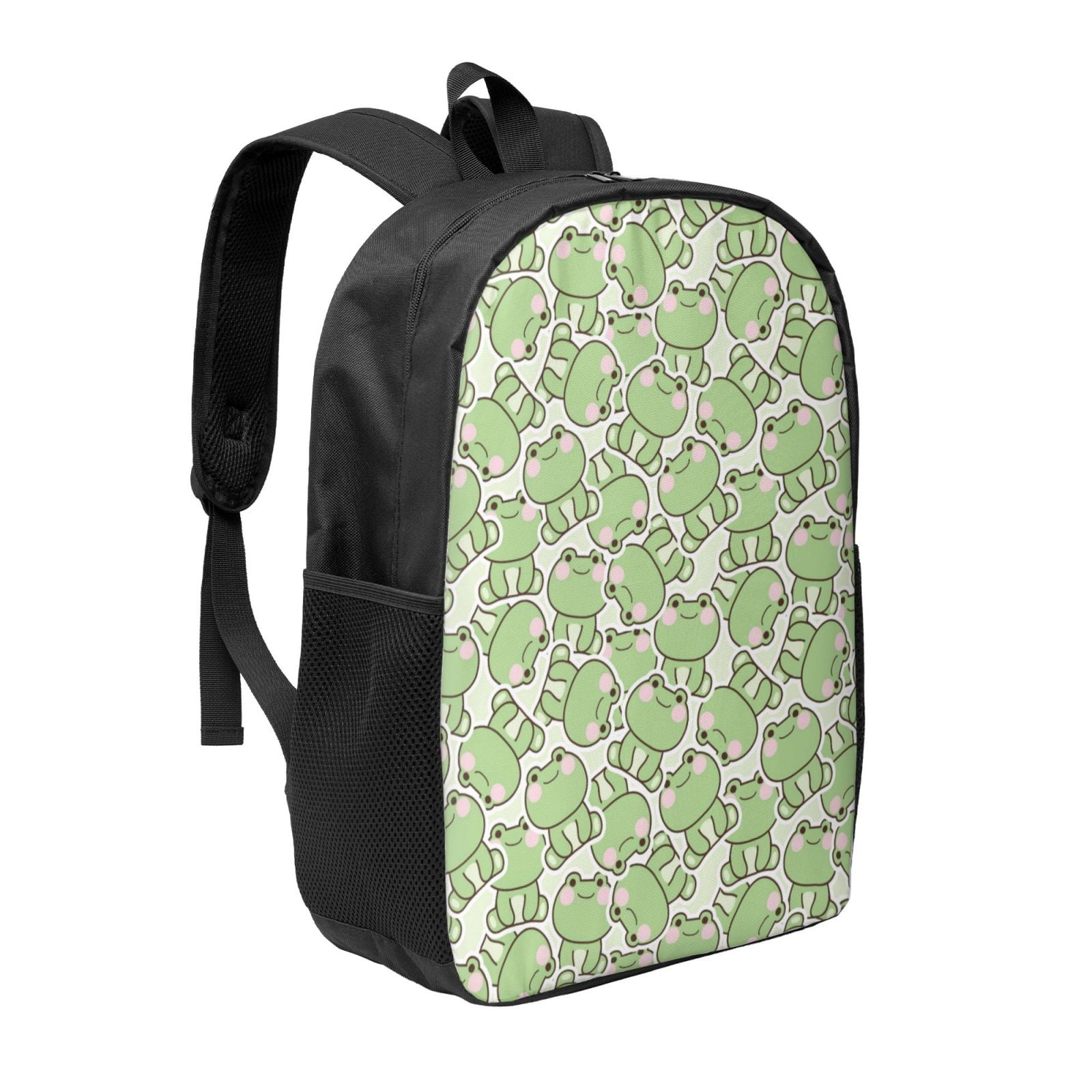 Goofa Cute Frog Pattern 17in Student Backpack - School, Travel, Work ...