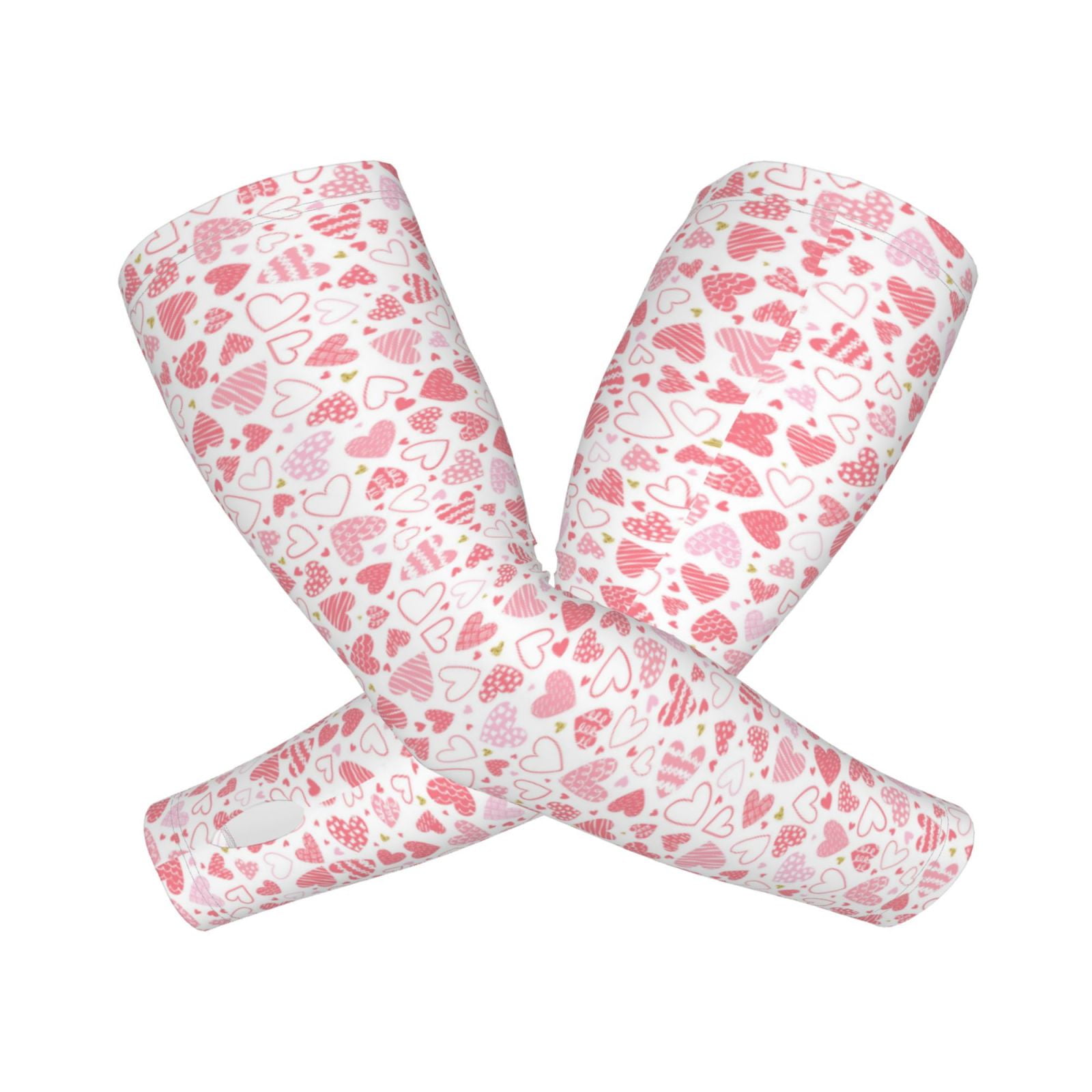 Goofa Cute Hand Drawn Hearts Pattern UV Sun Protection Arm Sleeves, UPF ...