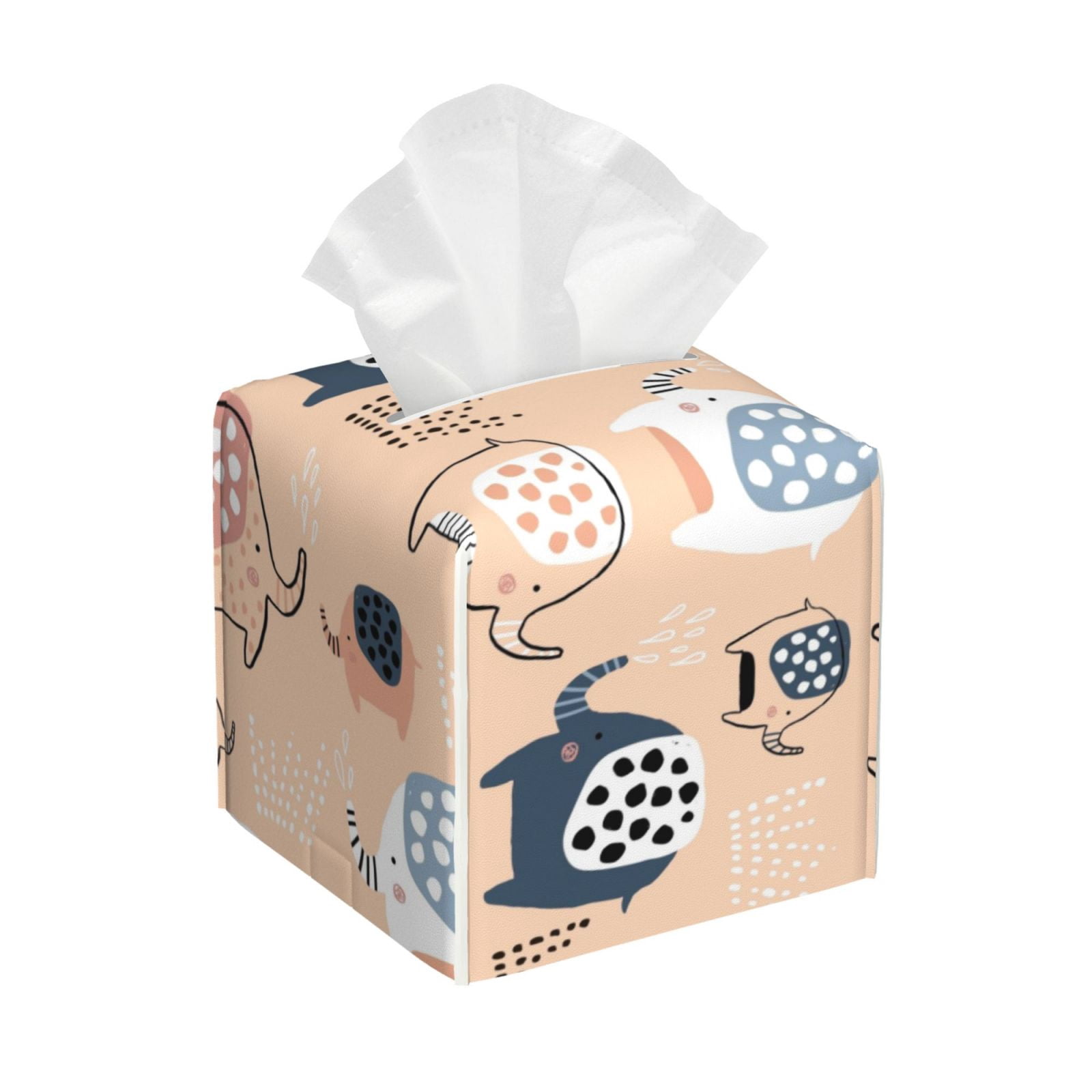 Goofa Cute Ink Drawn Elephants Tissue Box Cover PVC Leather Tissue ...