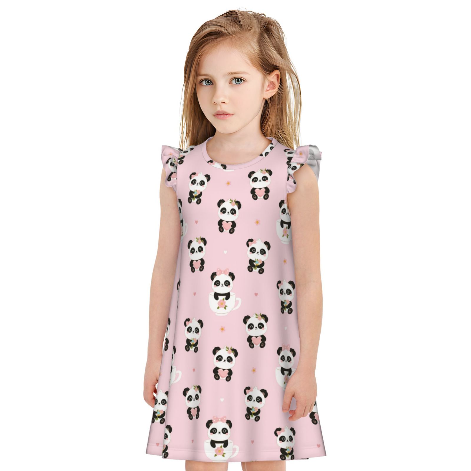 Goofa Cute Kawaii Panda Pattern Sweet & Sassy Girls' Nightgowns - Short ...
