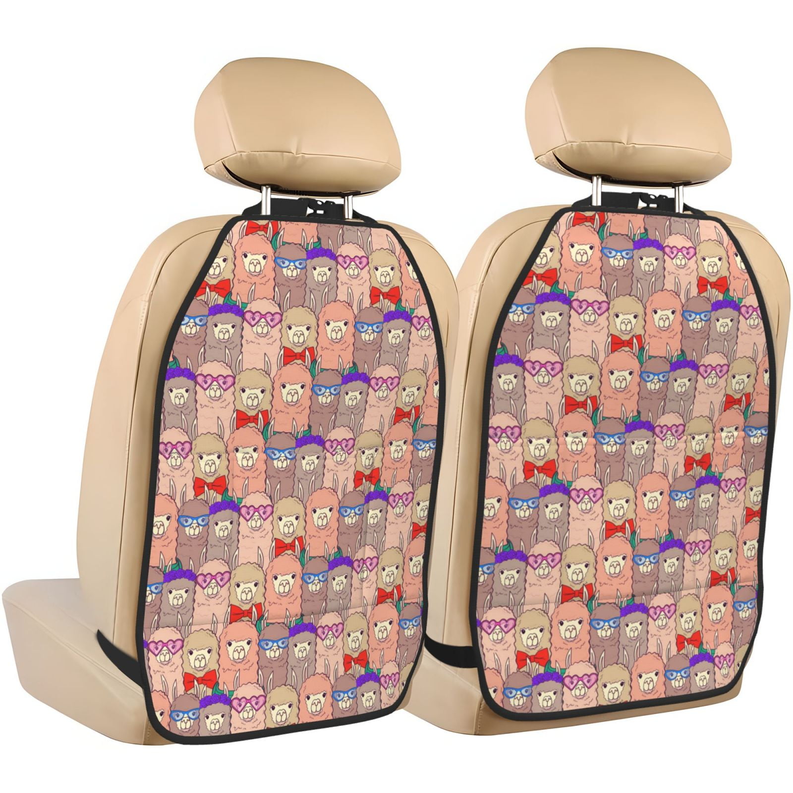 Goofa Cute Lamas Pattern Car Back Seat Protector for Kids (2 Pack ...