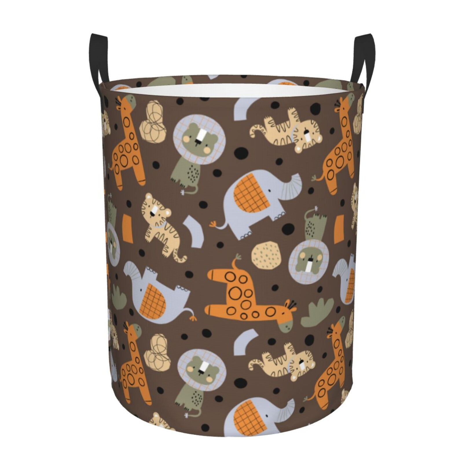 Goofa Cute Lion Tiger Printed Circular Hamper,Laundry Basket with ...