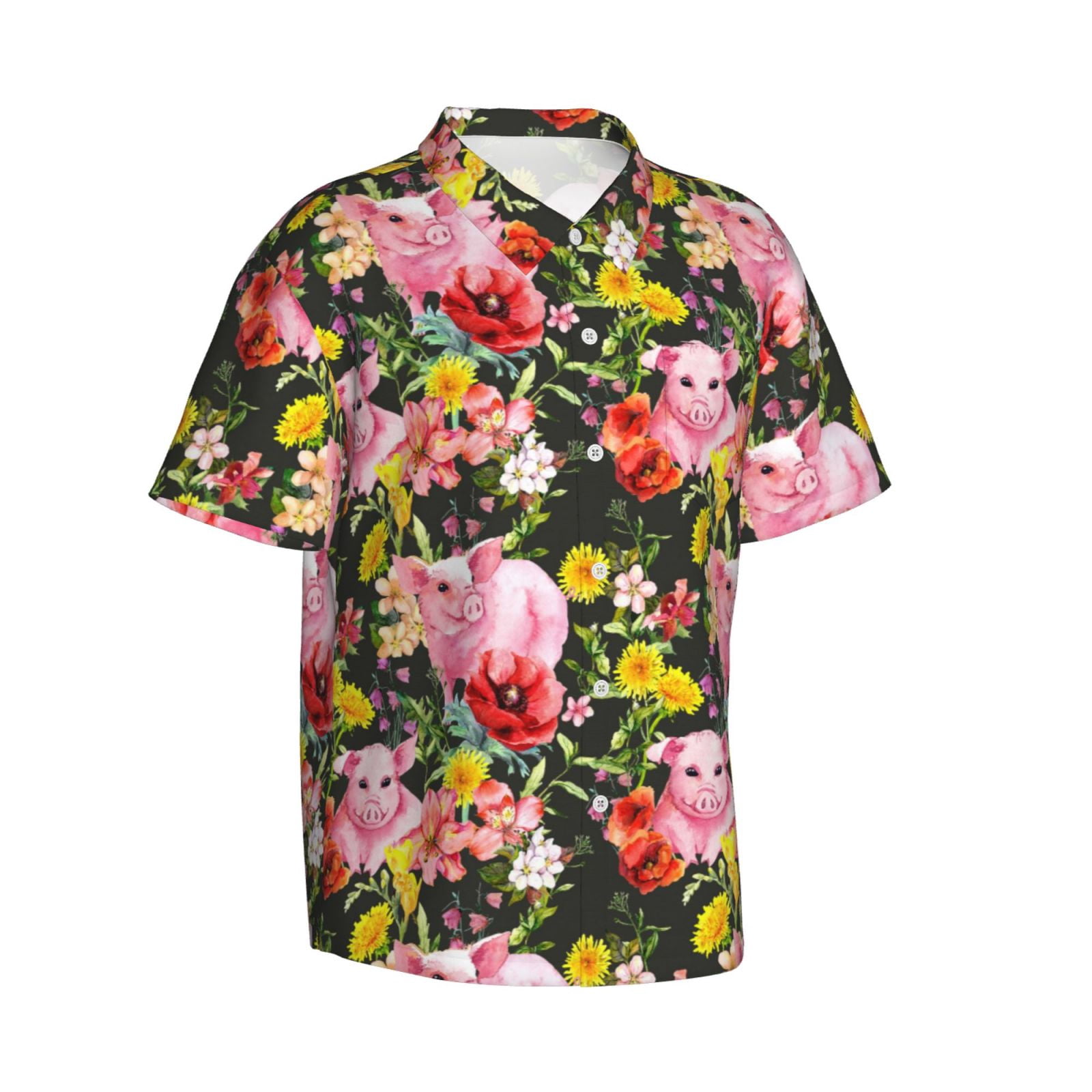 Goofa Cute Pigs Sunflower Hawaiian Shirt for Men, Unisex Summer Beach ...