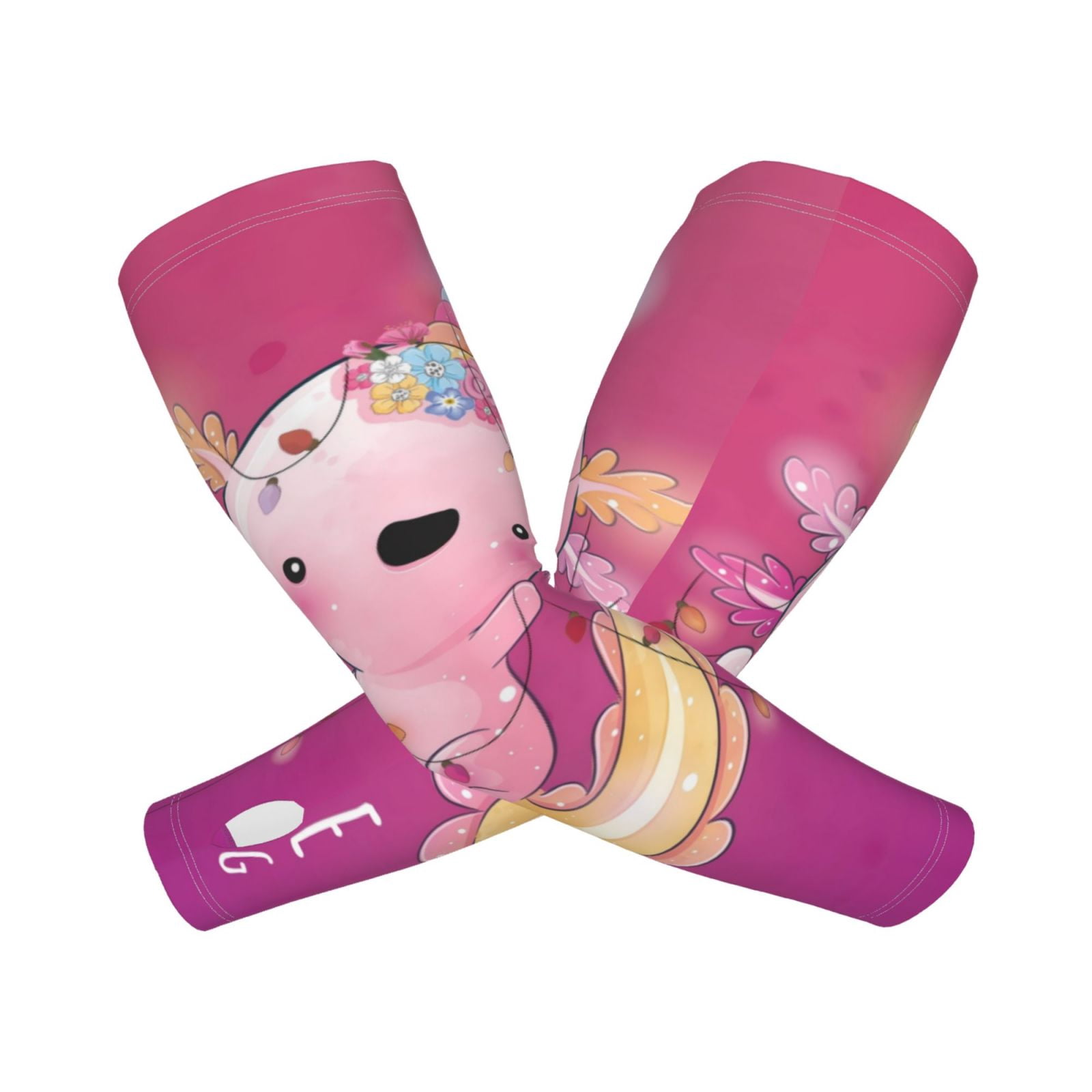 Goofa Cute Pink Axolotl A Pattern UV Sun Protection Arm Sleeves, UPF 50 ...