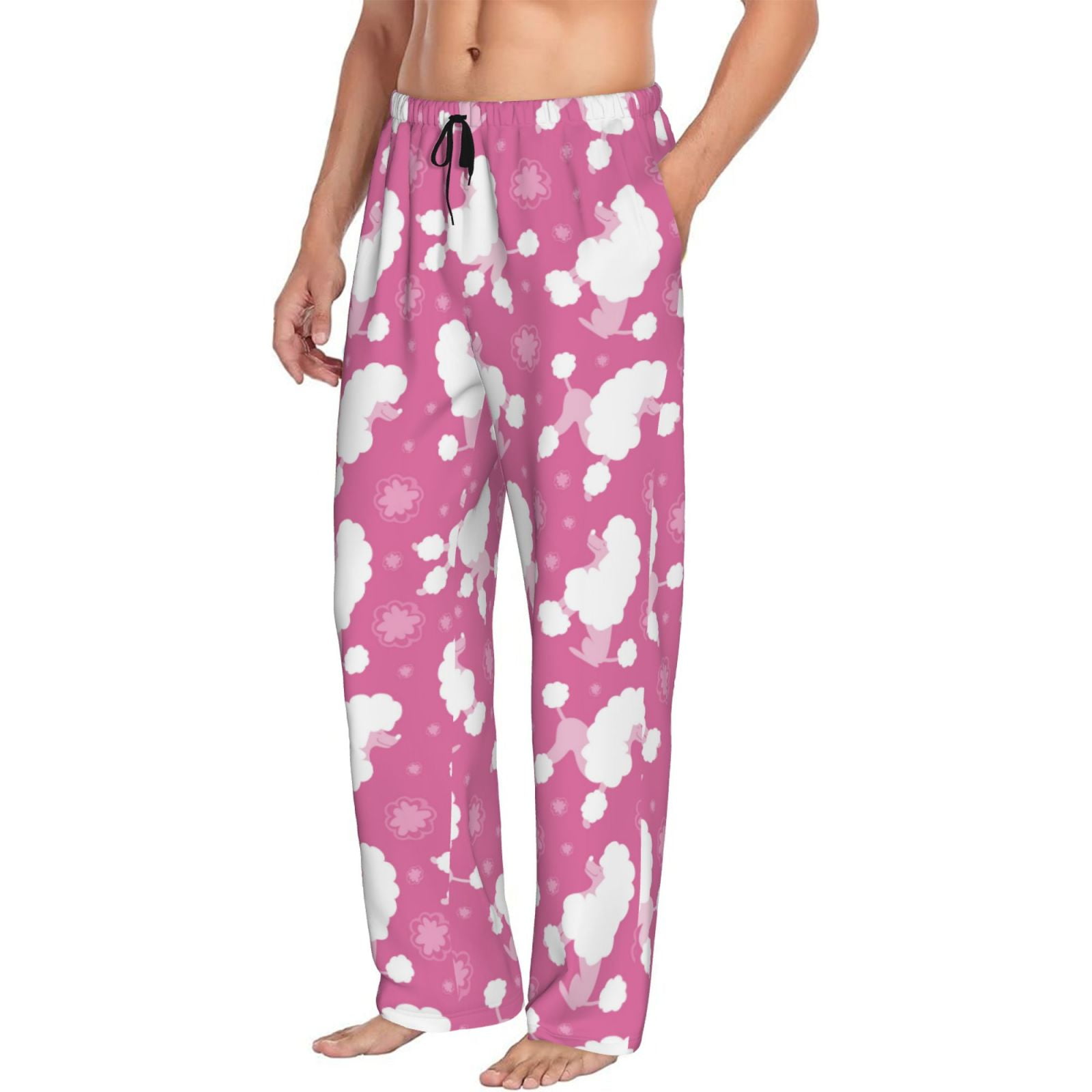 Goofa Cute Poodle Dog Printed Soft Pajama Pants for Men, Wide Leg Comfy ...