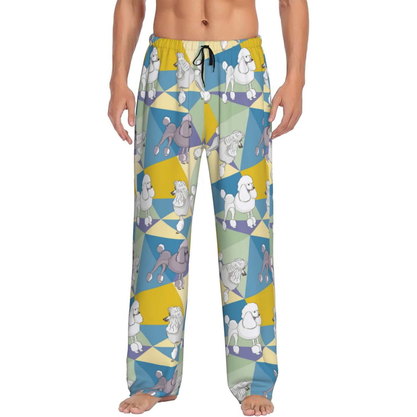 Goofa Cute Poodle Dog Printed Soft Pajama Pants for Men, Wide Leg Comfy ...