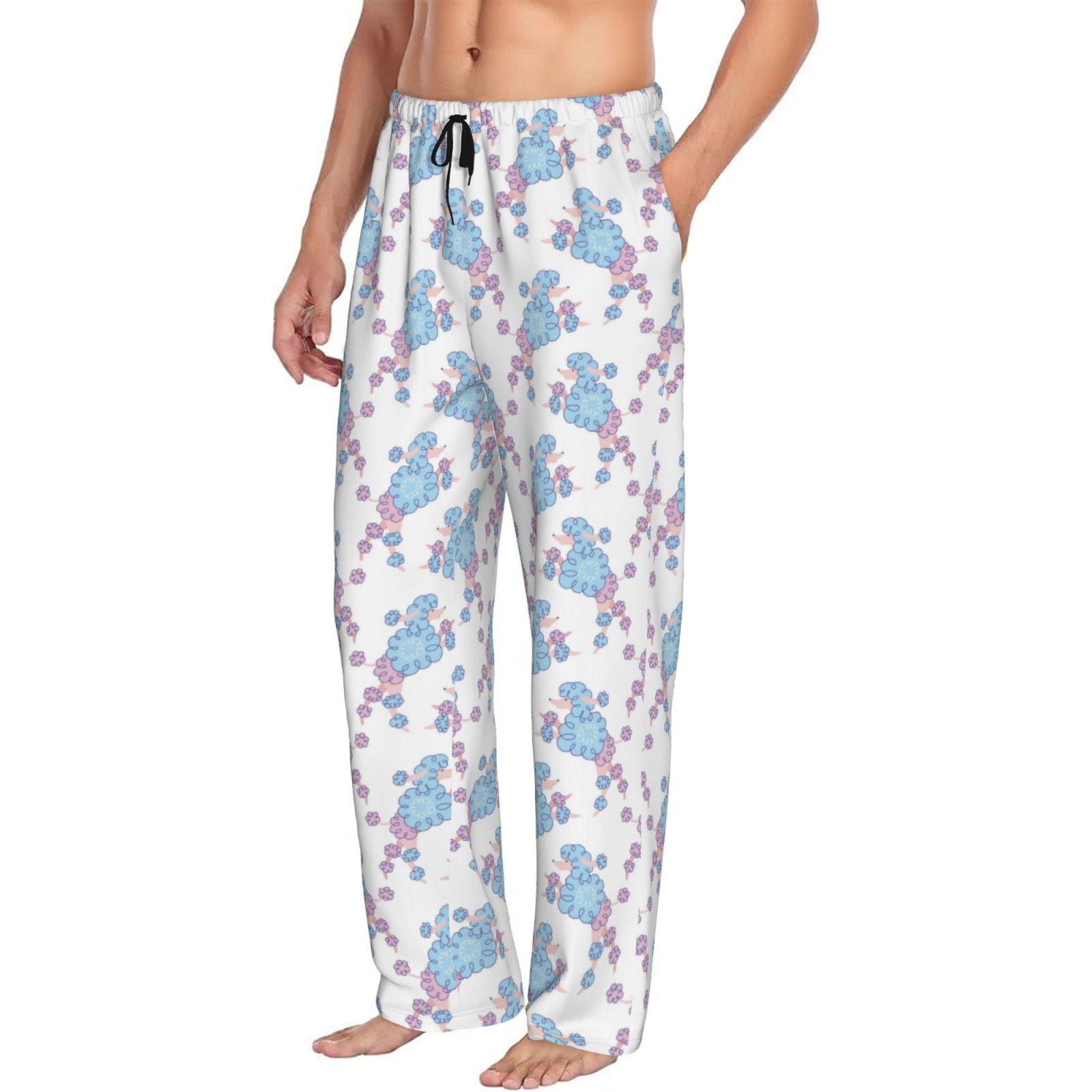 Goofa Cute Poodle Dog Printed Soft Pajama Pants for Men, Wide Leg Comfy ...