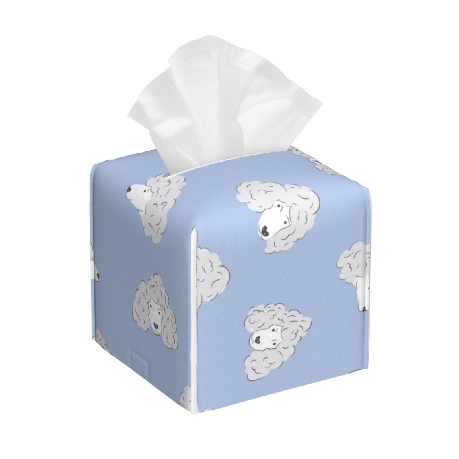 Goofa Cute Poodle Dog Tissue Box Cover PVC Leather Tissue Holder Square ...