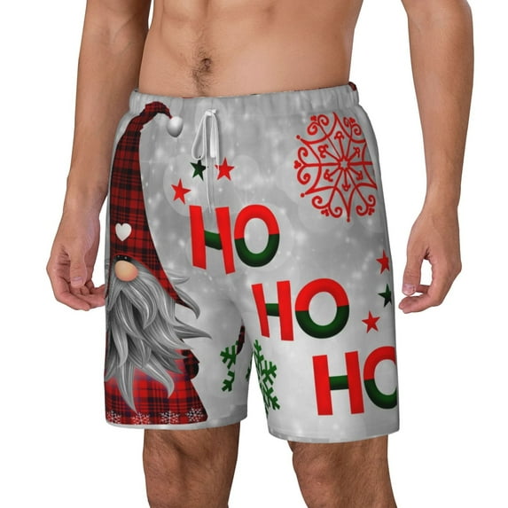 Goofa Cute Santa Printed Men's Swim Trunks Board Shorts Quick Dry Mens ...