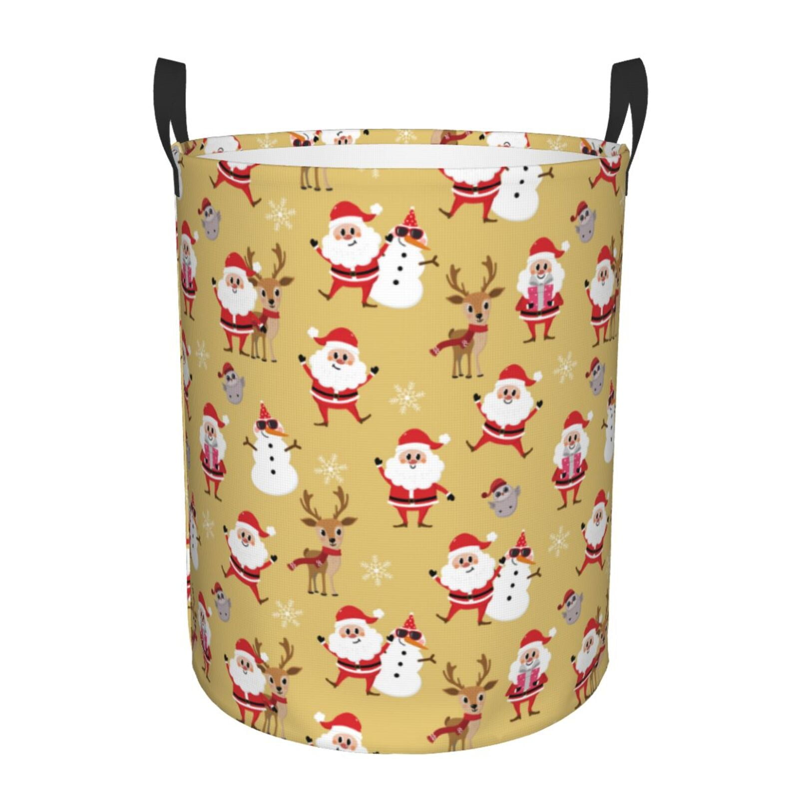 Goofa Cute Santa and Reindeer Printed Circular Hamper,Laundry Basket ...