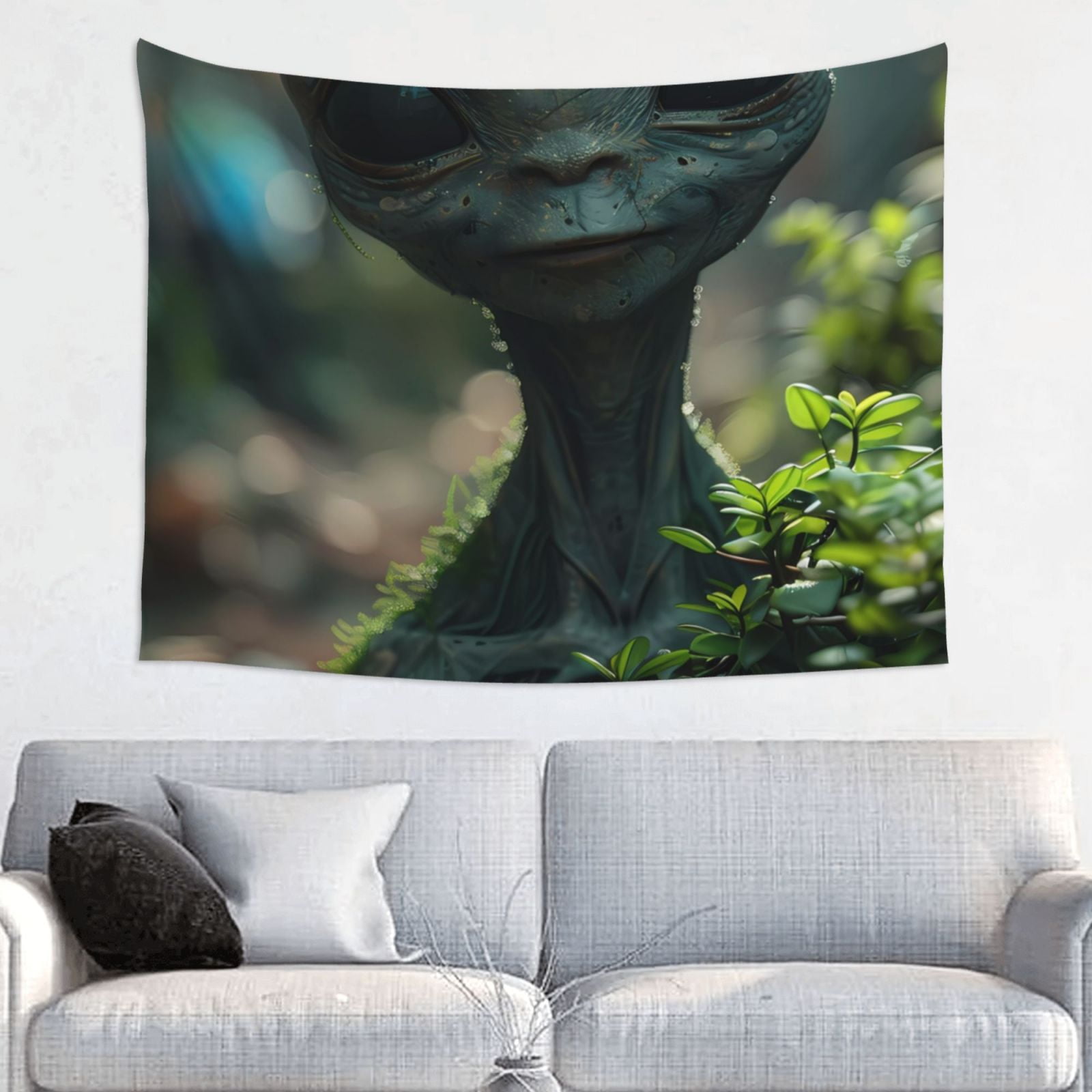 Goofa Cute Saucerman With Big Eyes Pattern Wall Tapestry for Bedroom ...