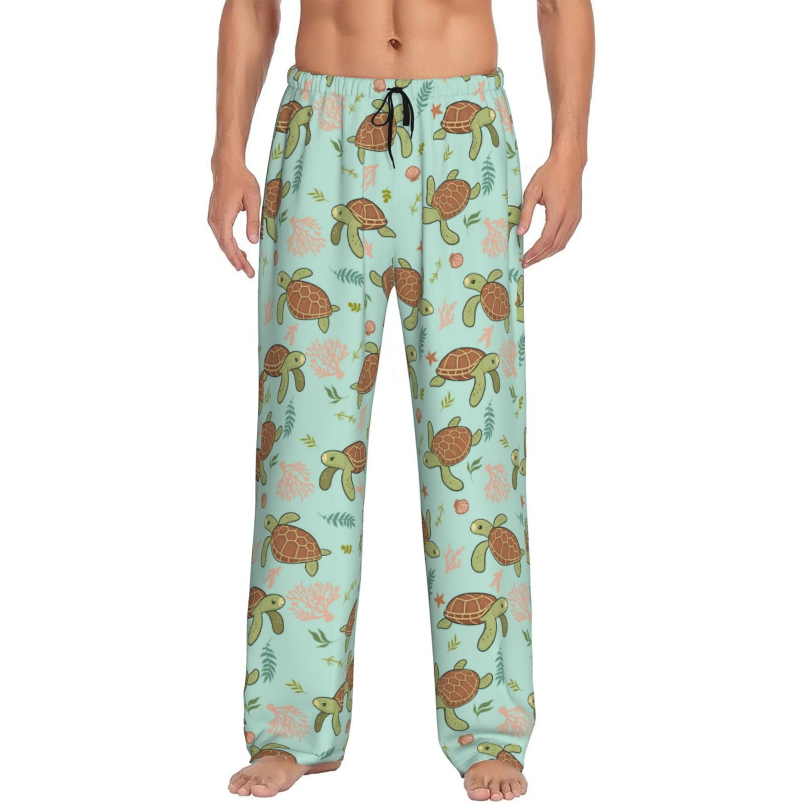 Goofa Cute Sea Turtles Pattern Printed Soft Pajama Pants for Men, Wide ...